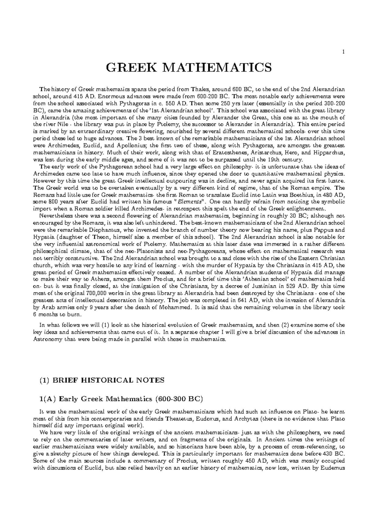 06 Greek-math - gajsldhpwosna - GREEK MATHEMATICS The history of Greek ...