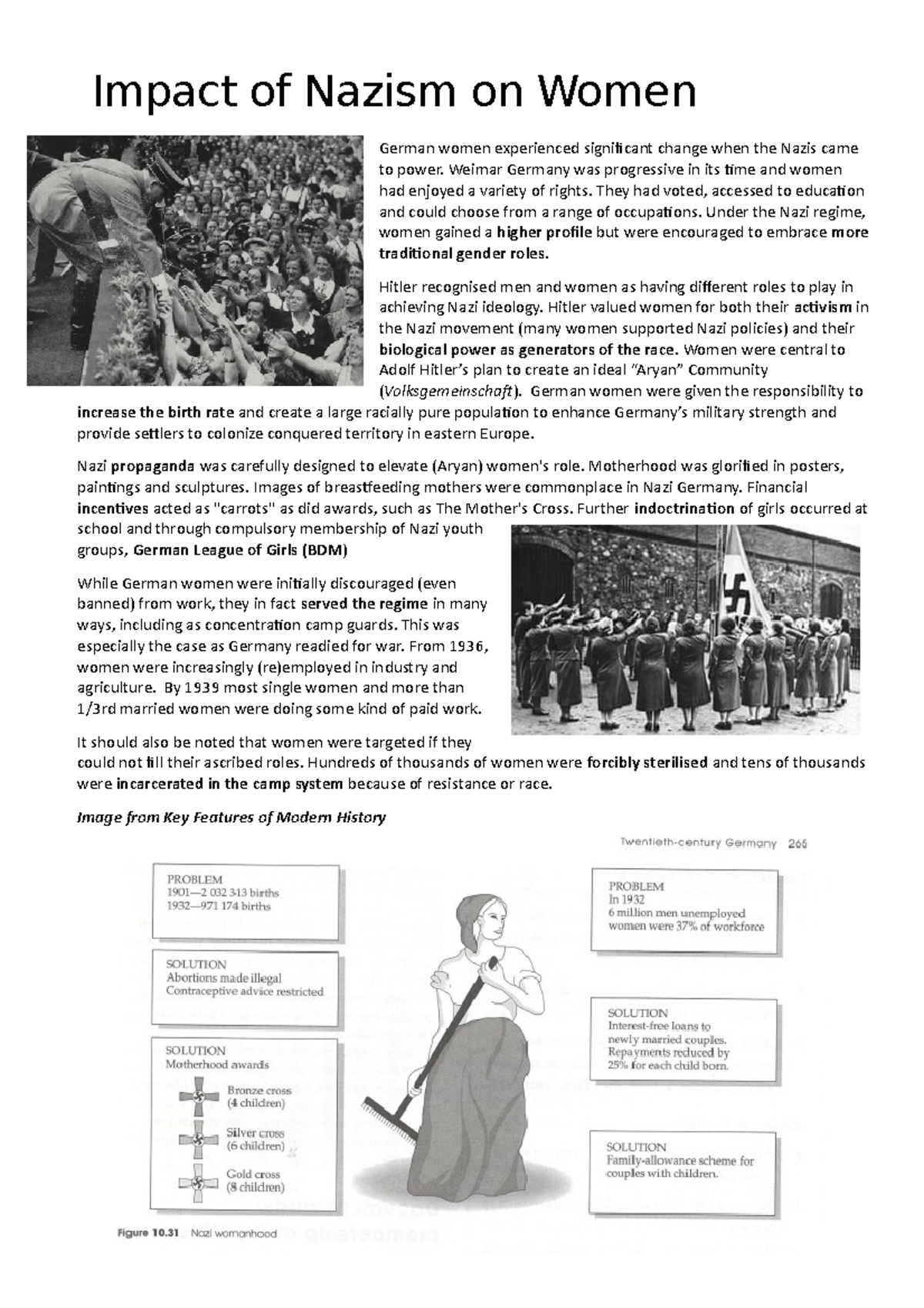 Impact of Nazism on Women and Youth - Impact of Nazism on Women German ...