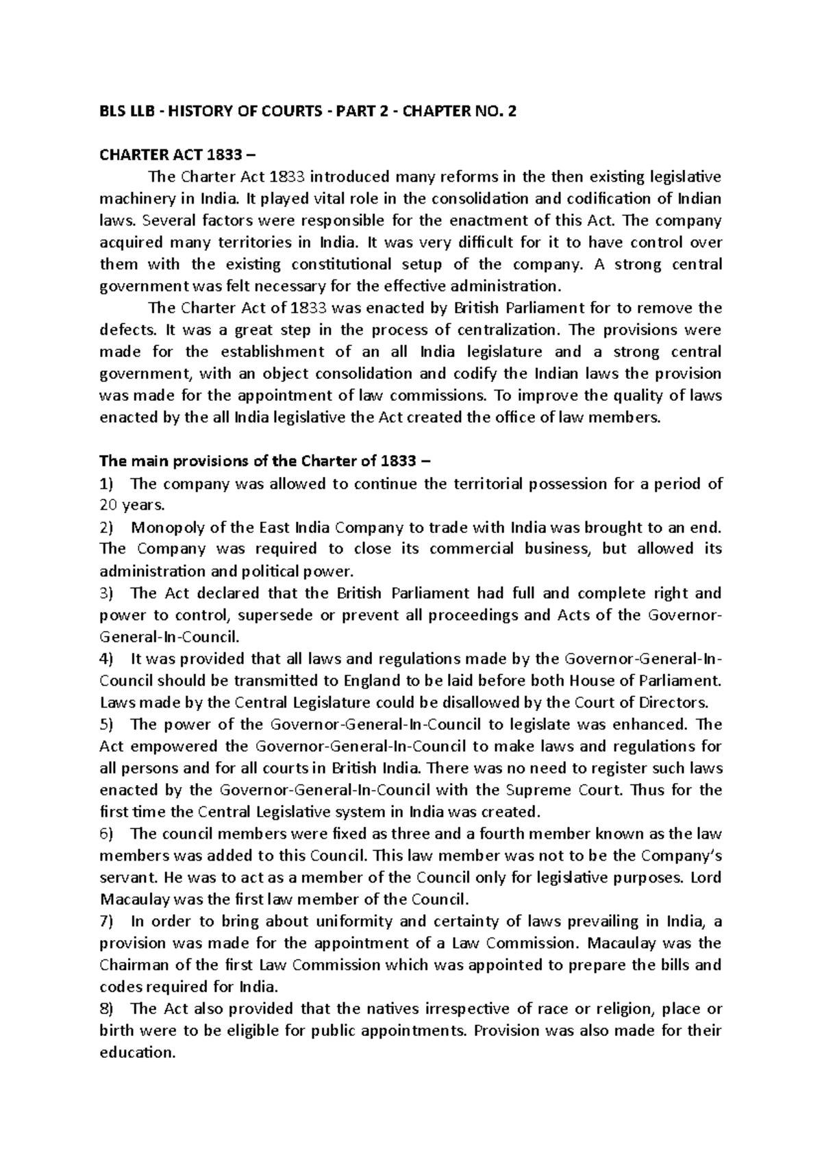 664912108 BLS LLB History OF Courts PART 2 Chapter NO 2 - BLS LLB ...