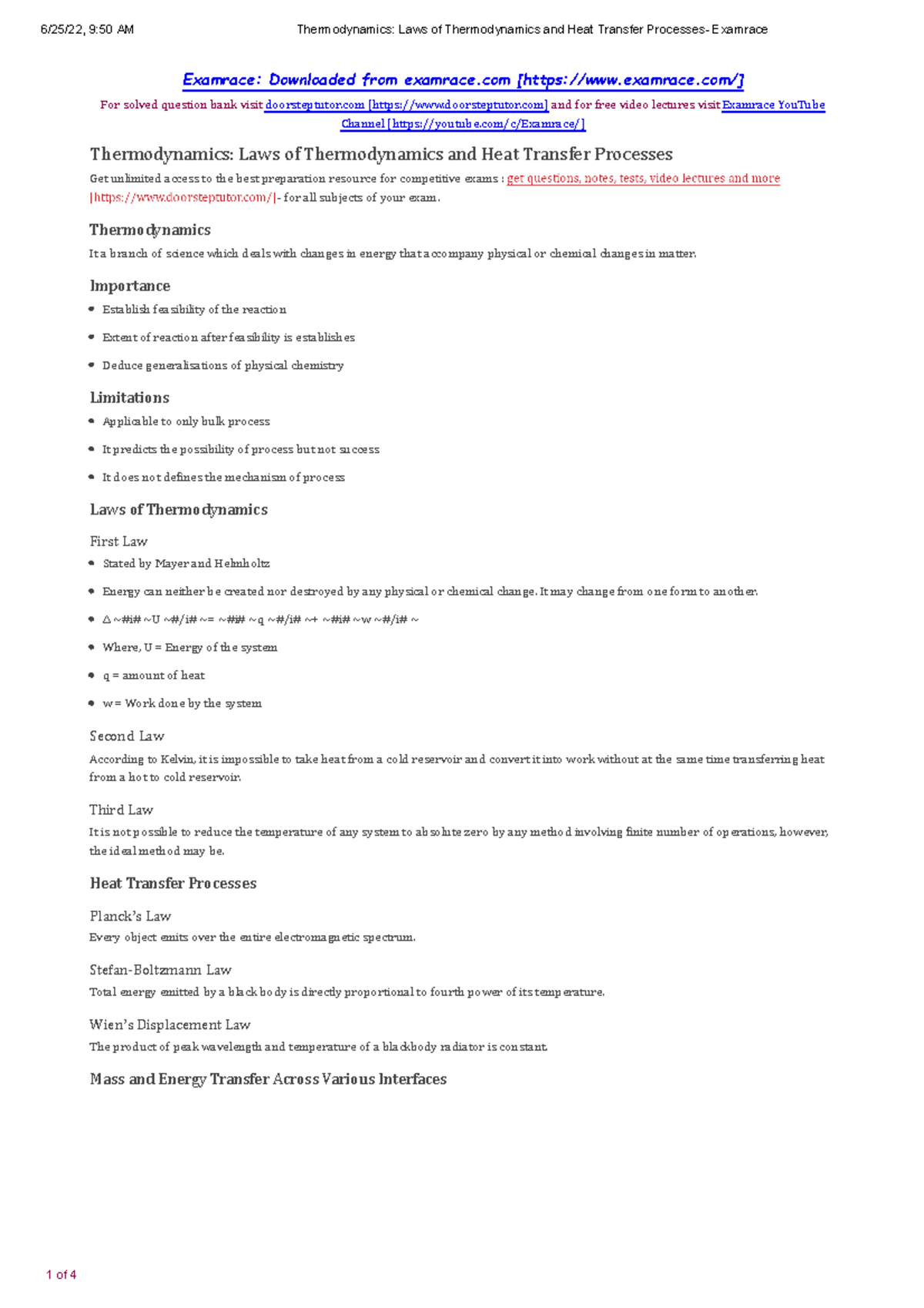 Thermodynamics Laws of Thermodynamics and Heat Transfer Processes You ...