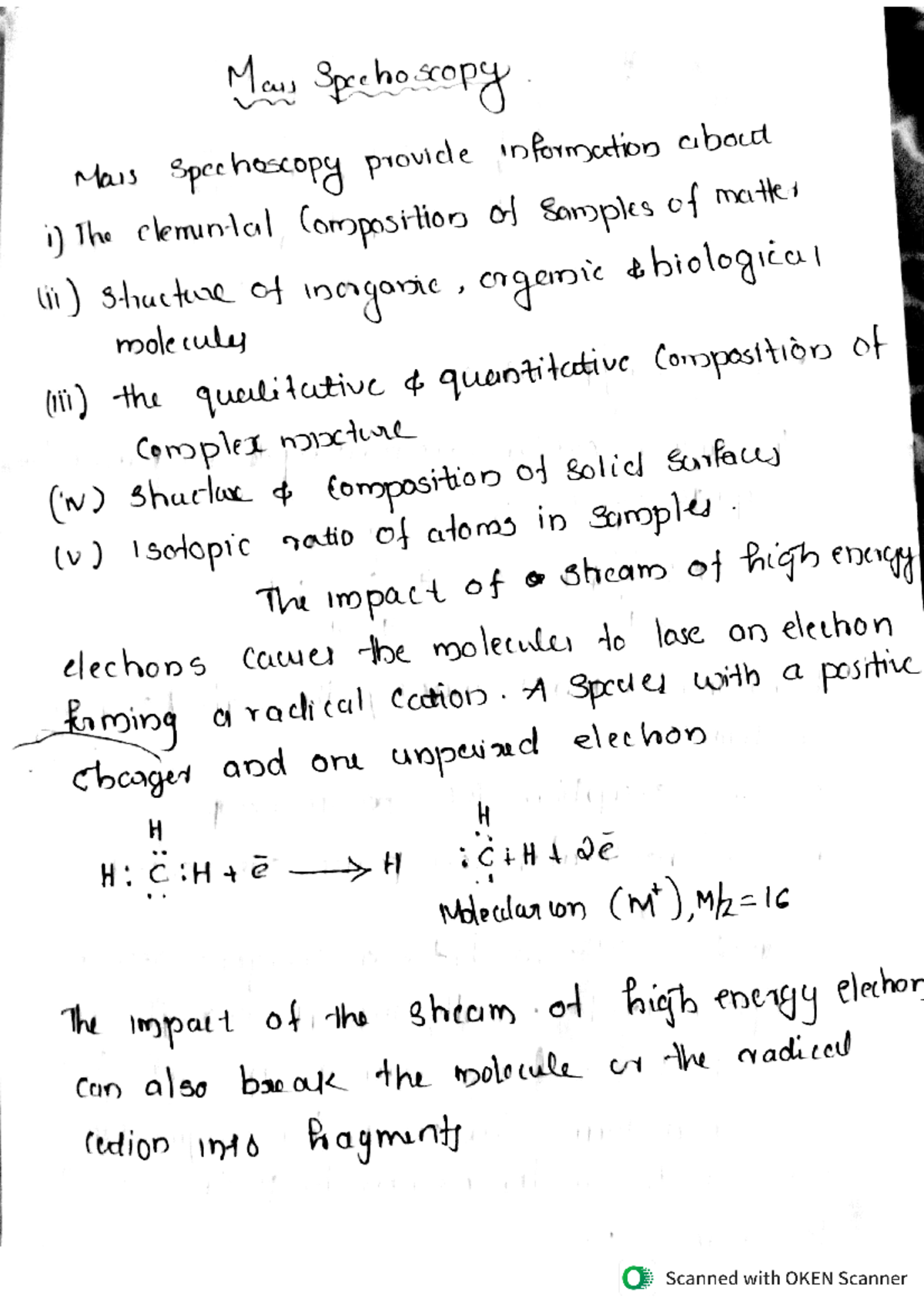 Mass spectroscopy introduction - Atomic And Molecular Spectroscopy ...