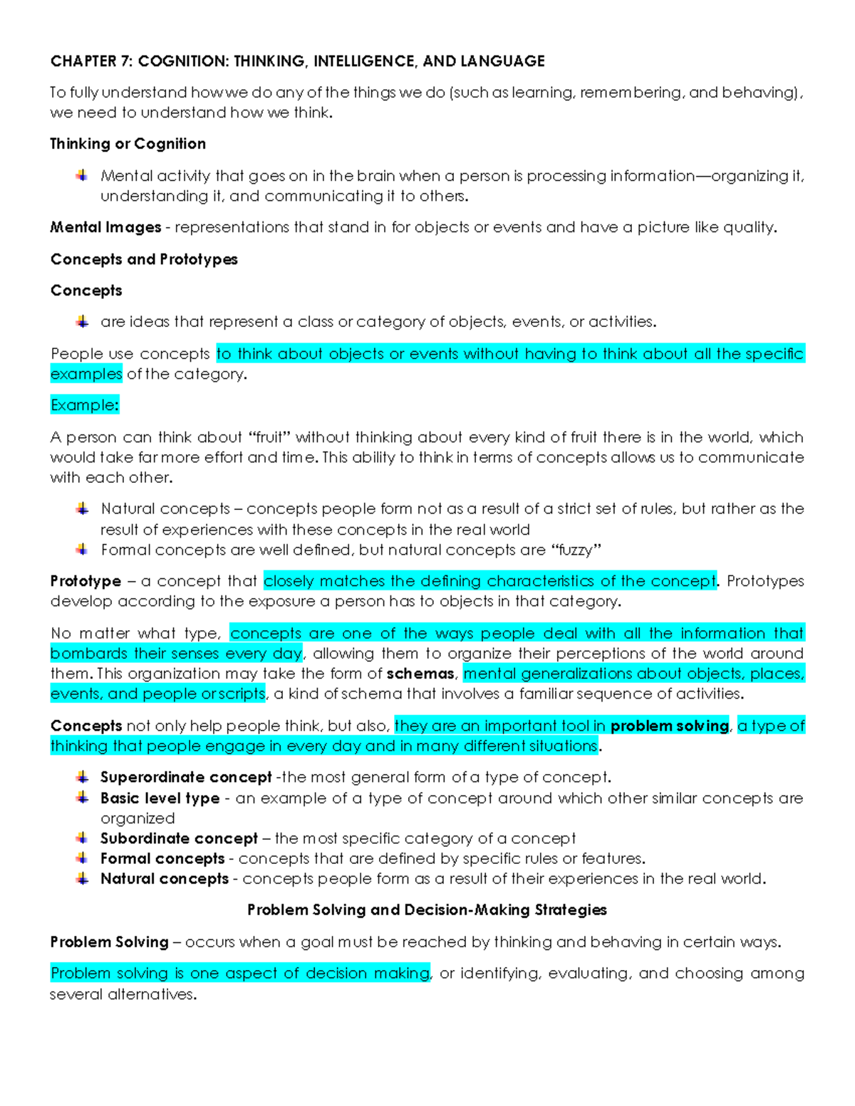Genpsych Chap 7,8,9 (book) - CHAPTER 7: COGNITION: THINKING ...