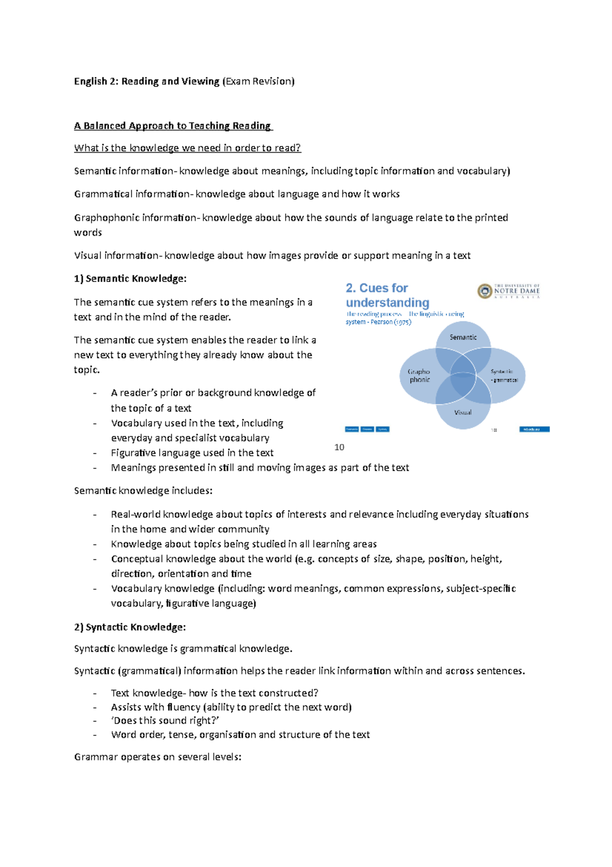 English Exam Revision - English 2: Reading and Viewing (Exam Revision ...