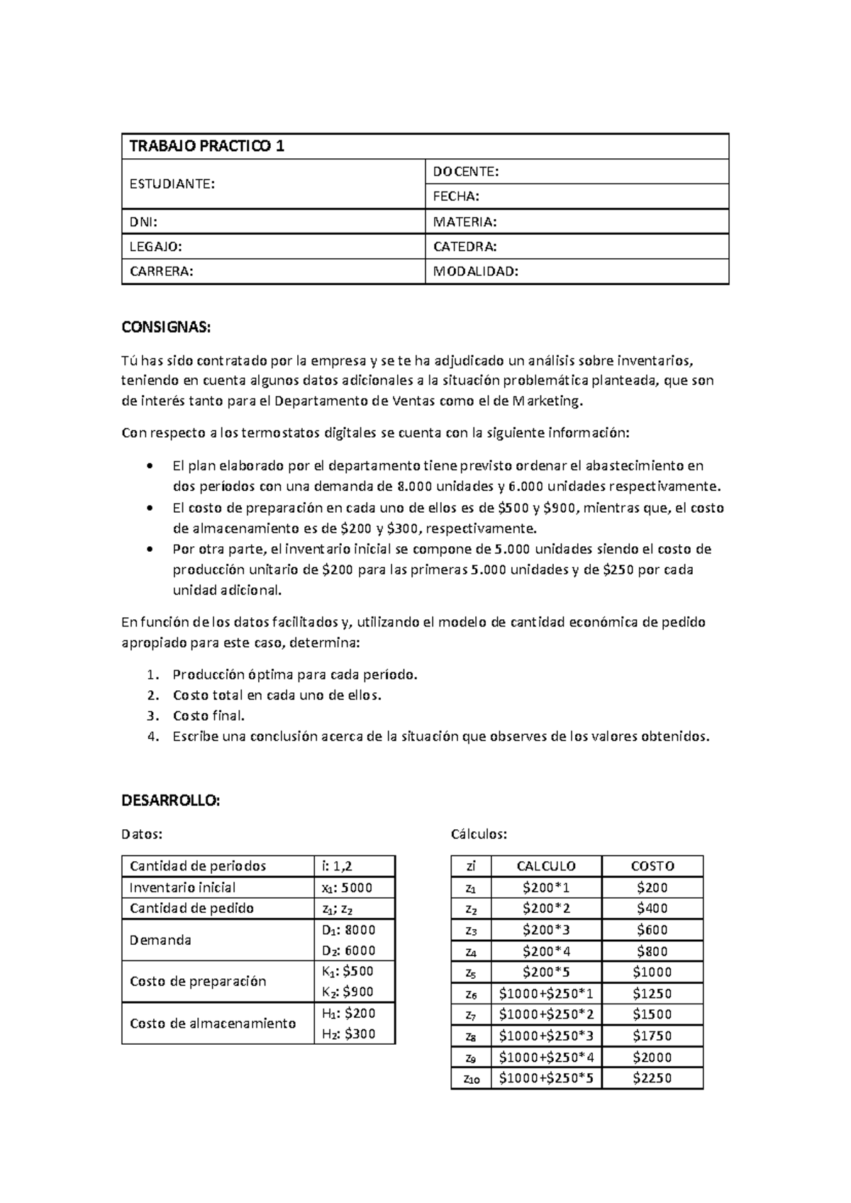 TP1 matematica-1 - tp1 matematica vi, modelos de simulacion - TRABAJO PRACTICO 1 ESTUDIANTE ...