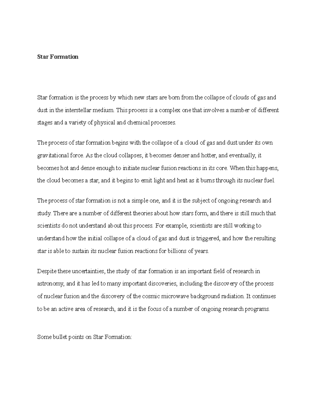 Astronomy(Star formation,The cosmic web,The cosmic distance ladder ...