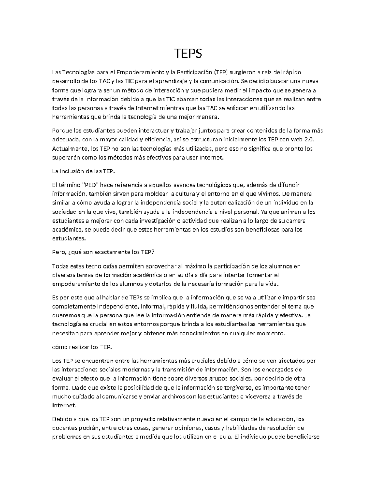 TEPS - que son las teps - TEPS Las Tecnologías para el Empoderamiento y la Participación (TEP ...