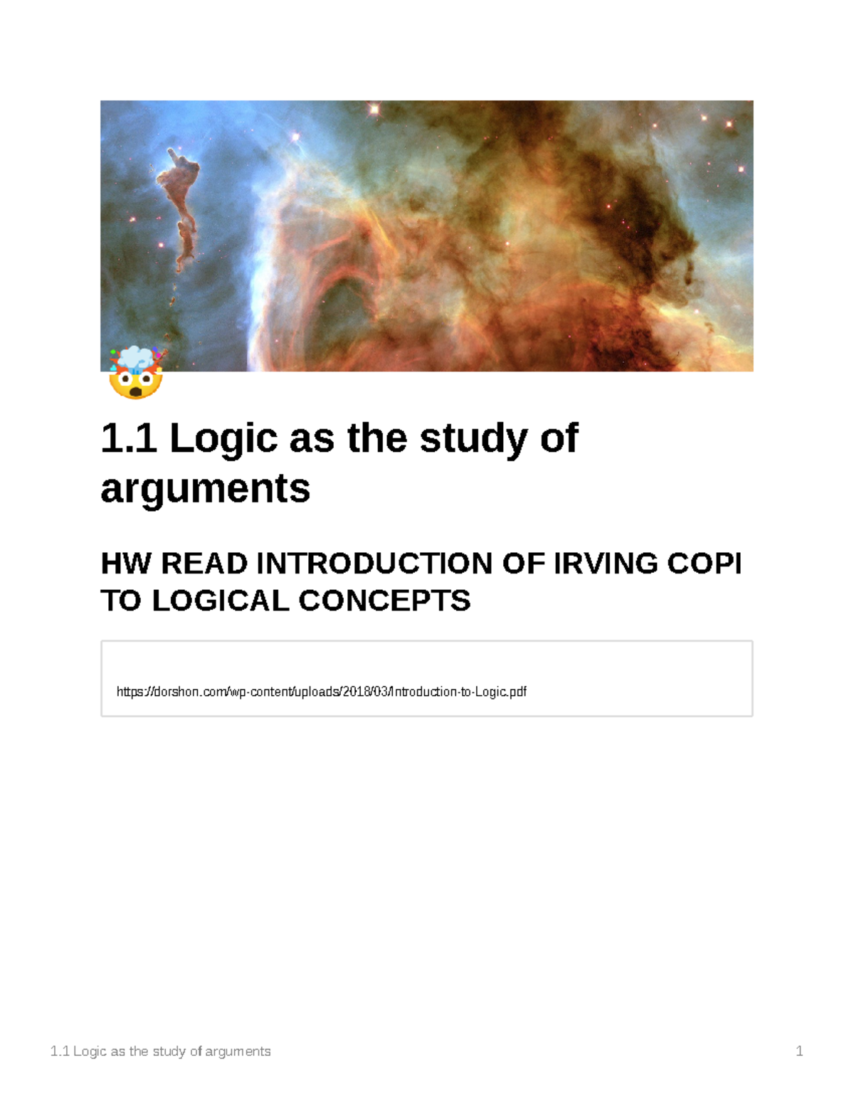 1 - logic_as_the_study_of_arguments. THINKIN LESSON 1. Basics of Logic ...