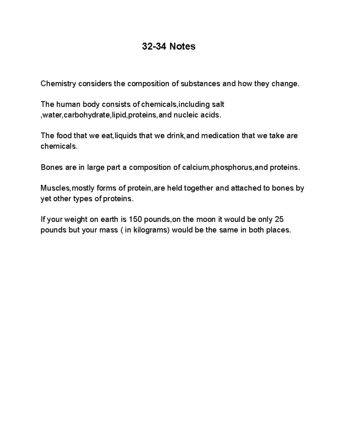 32-34 Notes - 32-34 Notes Chemistry considers the composition of ...