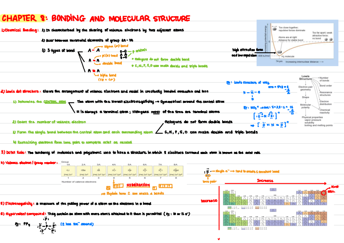 Chem 111 Note Chapter 8 - Bonding and Molecular Structure - CHAPTER 8 ...