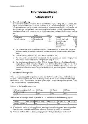 Aufgabenblatt 1 - Sommersemester 2022 Unternehmensplanung Aufgabenblatt 1 Dynamische ...