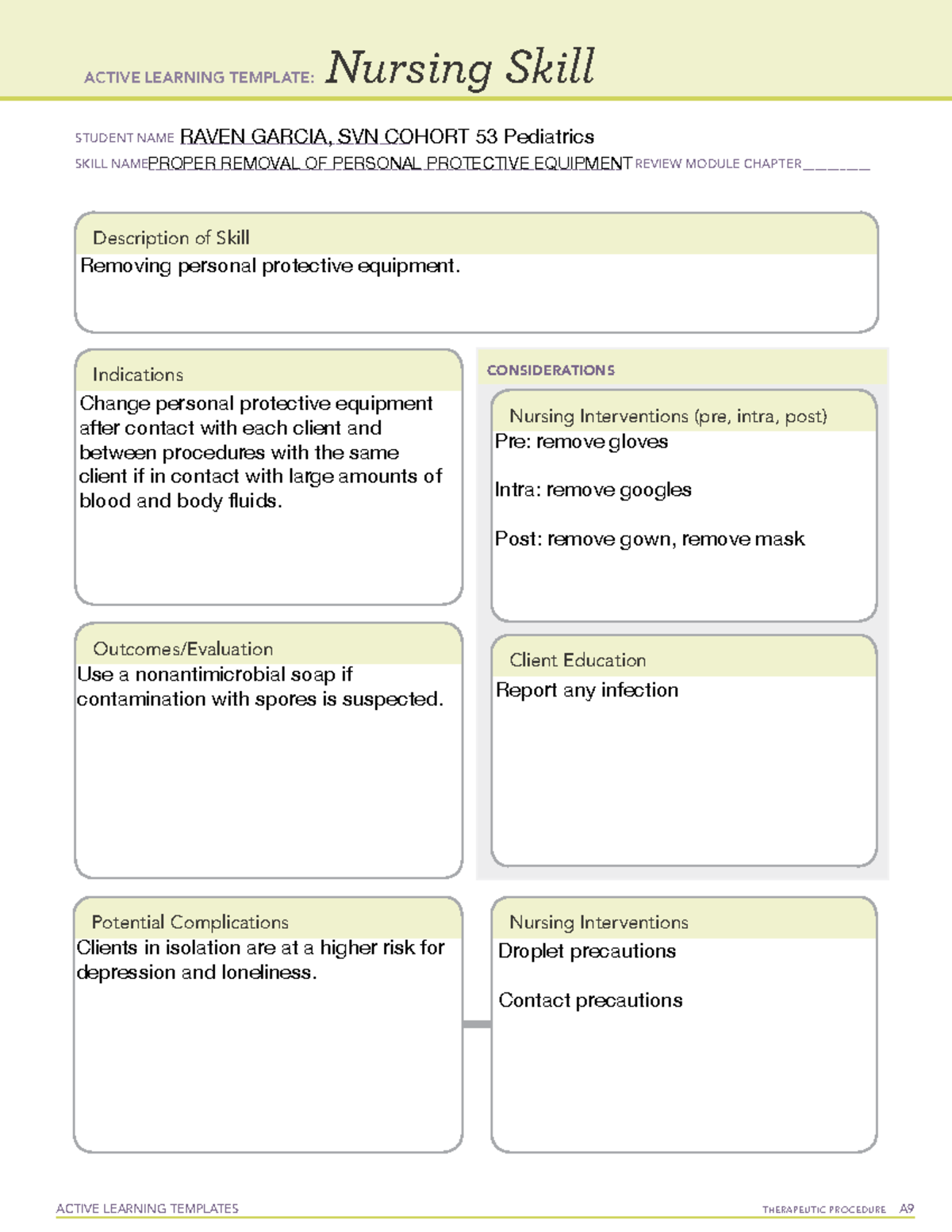 Report 9 3 - Notes - ACTIVE LEARNING TEMPLATES THERAPEUTIC PROCEDURE A ...