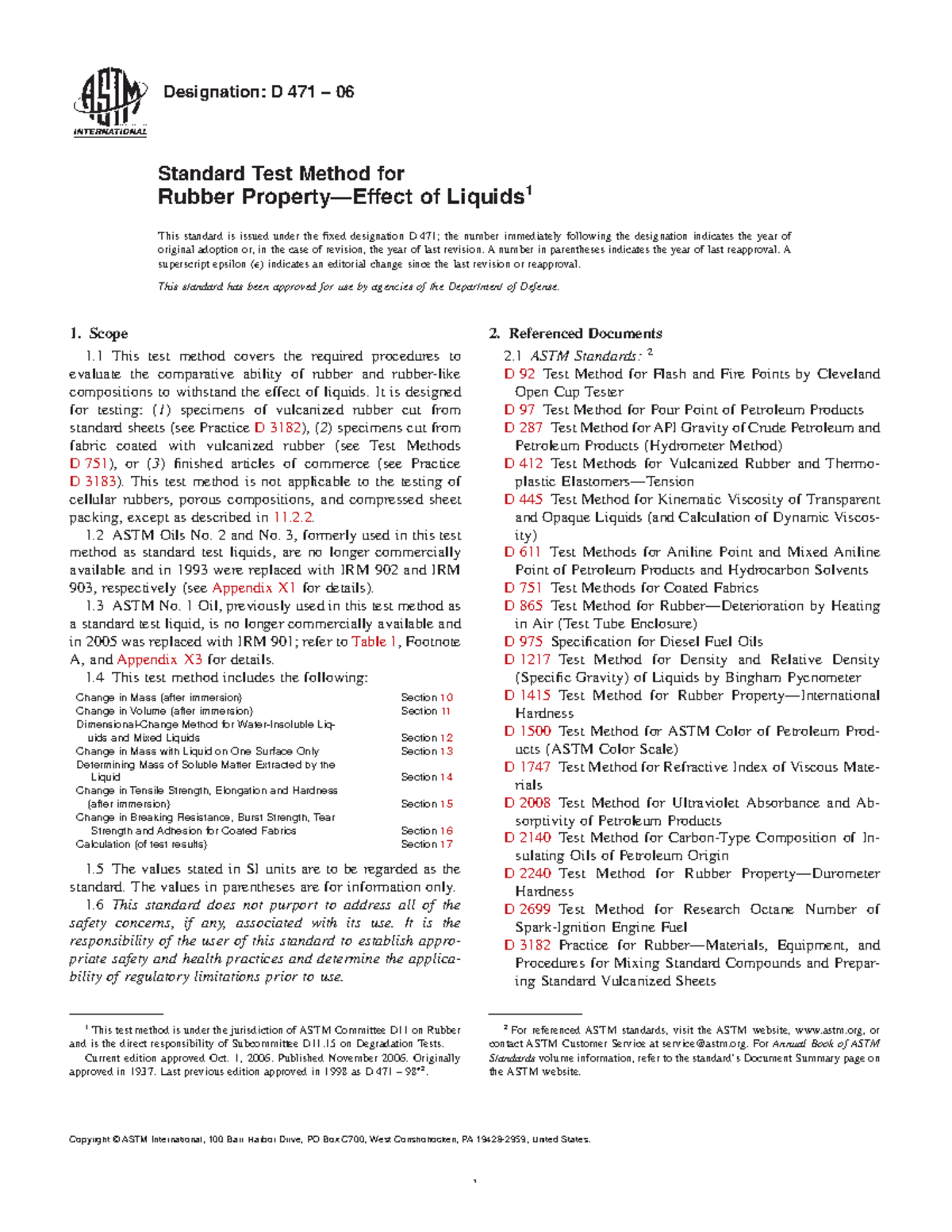 ASTM D471 Rubber property - effect of liquids - Introducc.A.La.Ing.De ...