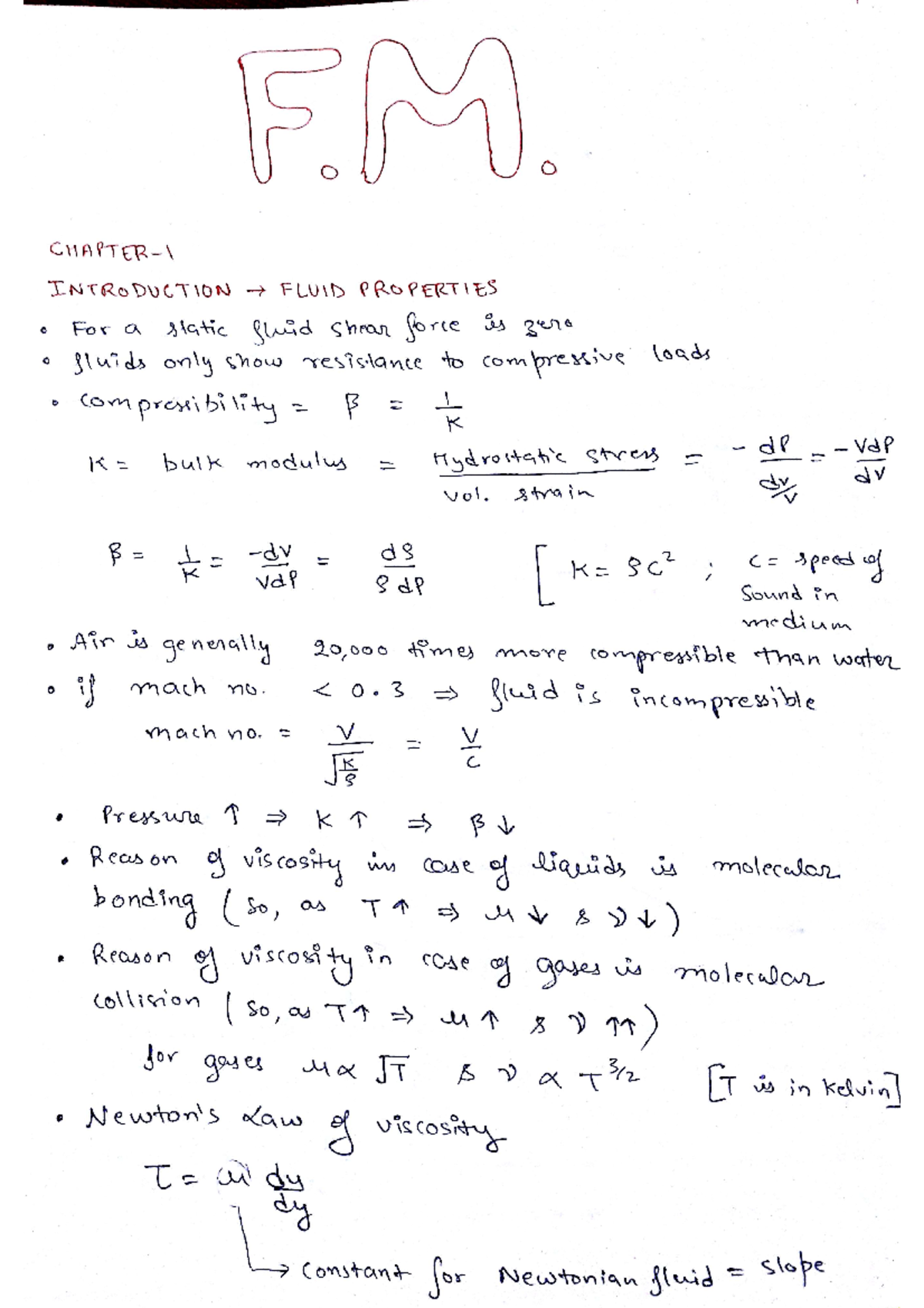 Fluid Mechanics - Gate mechanical engineering -Micro Notes - Studocu