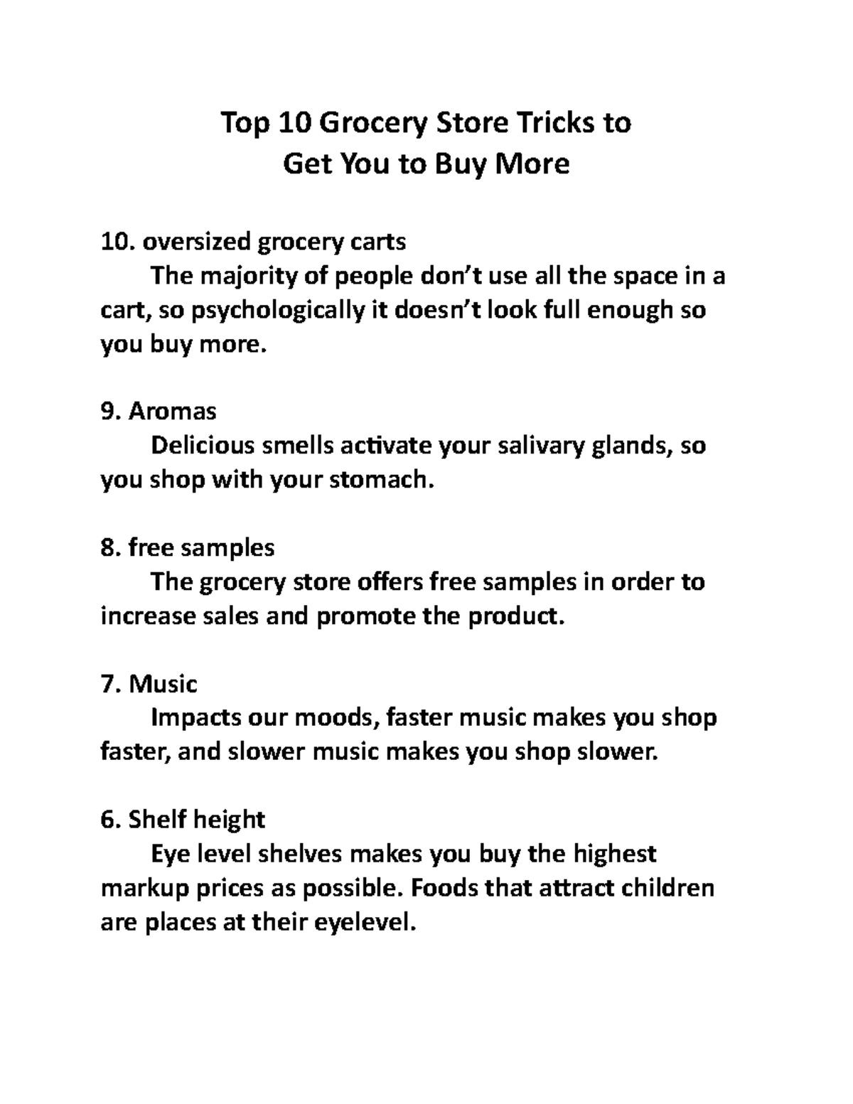 Top 10 Grocery Store Tricks to Get You to Buy More - Top 10 Grocery Store Tricks to Get You to ...