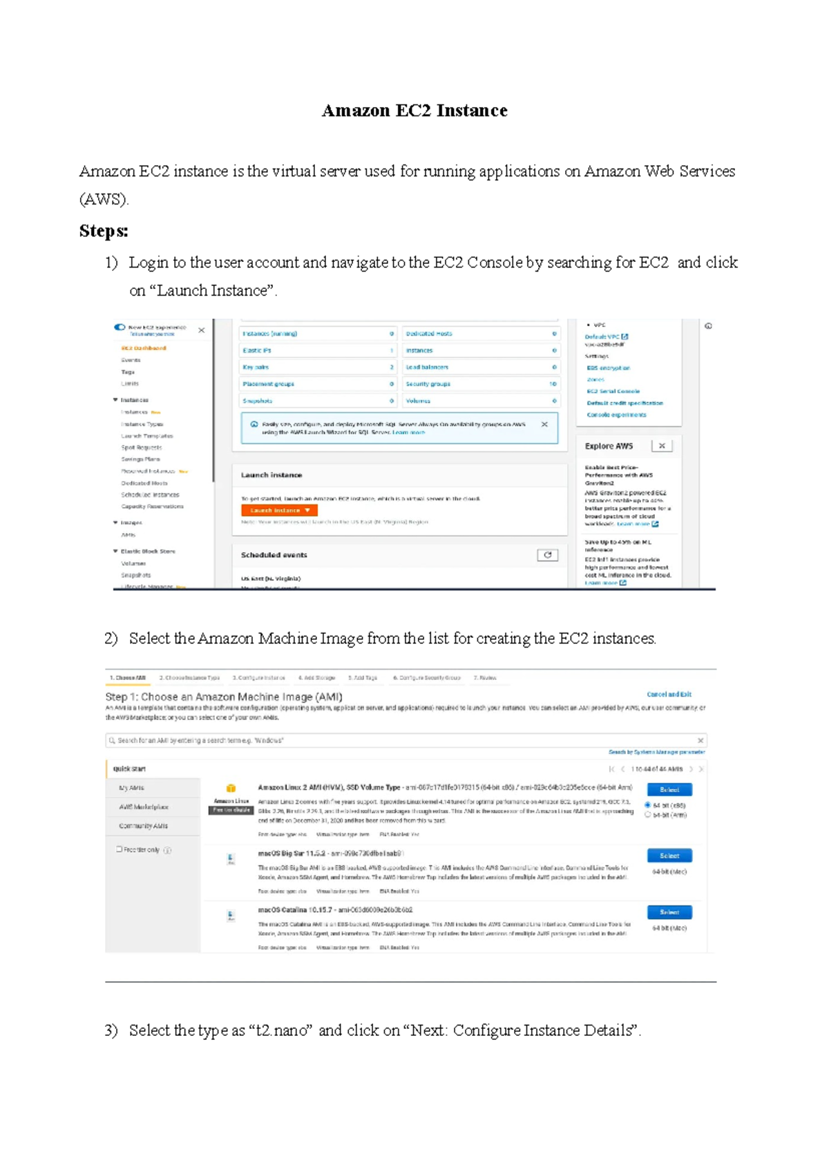 Amazon Web Services Assignment - Amazon EC2 Instance Amazon EC2 instance is the virtual server ...