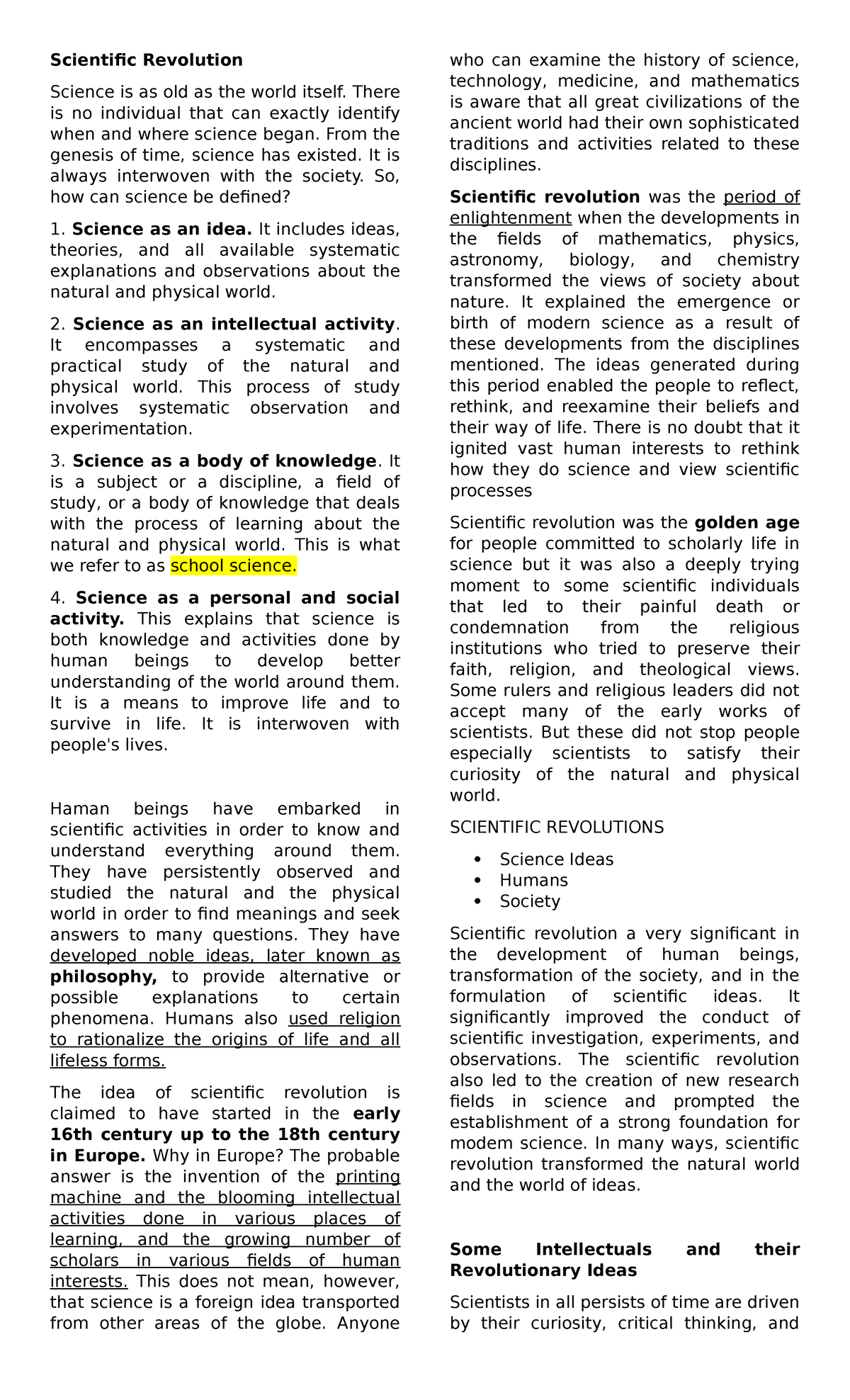 Science-reviewer - Scientific Revolution Science is as old as the world ...