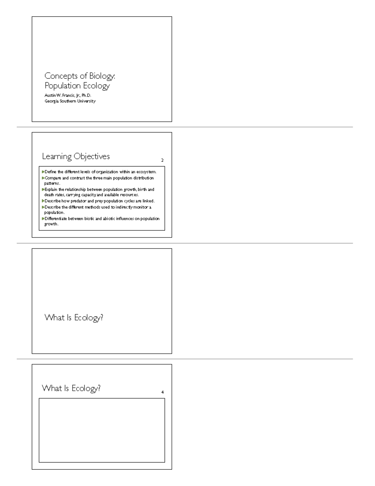 21 Population Ecology Handout - Concepts of Biology: Population Ecology ...