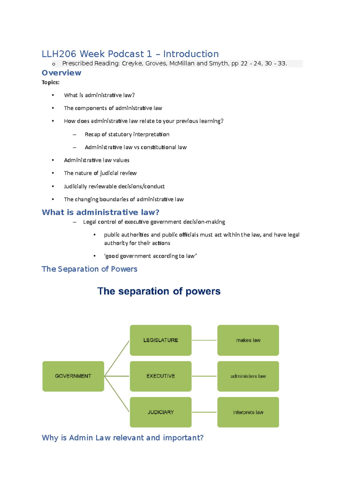 Lecture Materials (Podcasts) - Week 1-4 - LLH206 - QUT - Studocu
