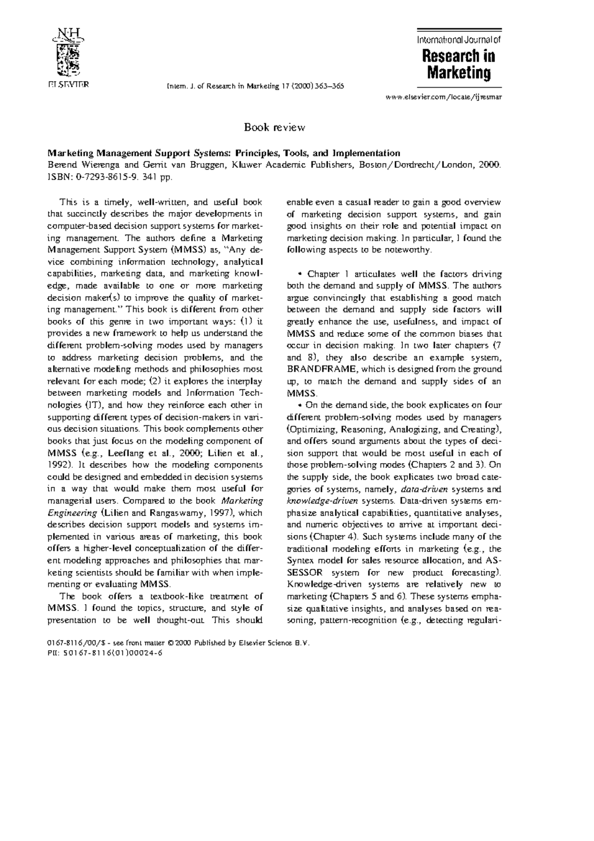 IJMR - Journal - Intern. J. of Research in Marketing 17 Ž 2000. 363 ...