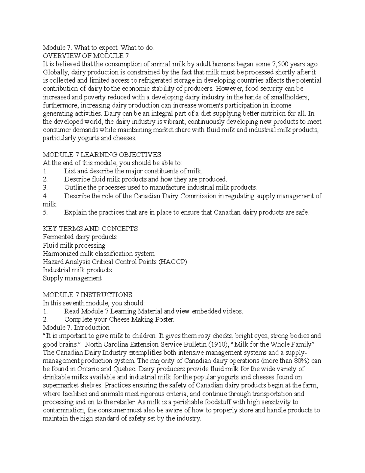 Agr112mod7-12 - modules 7 - 12 spring term - Module 7. What to expect ...