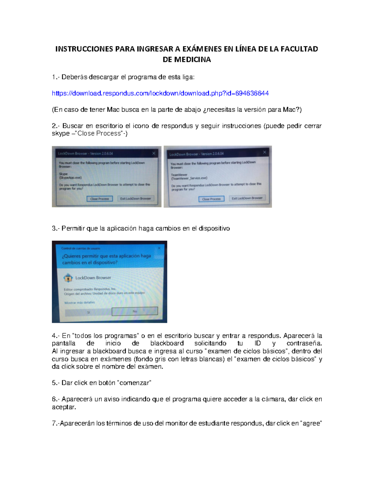 Instrucciones para examenes en linea sksksm ks - - Studocu