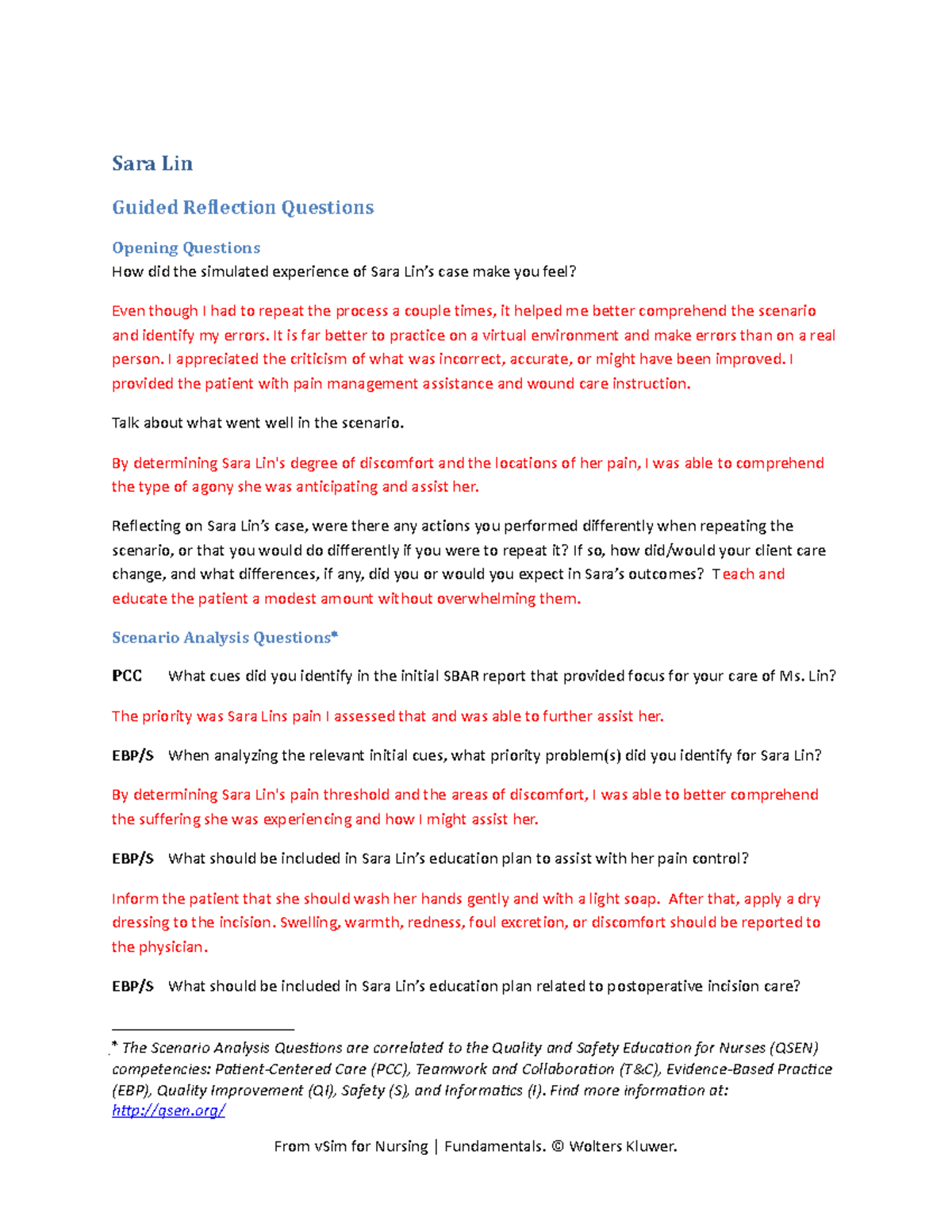 V Sim2 - V sim questions - Sara Lin Guided Reflection Questions Opening Questions How did the ...