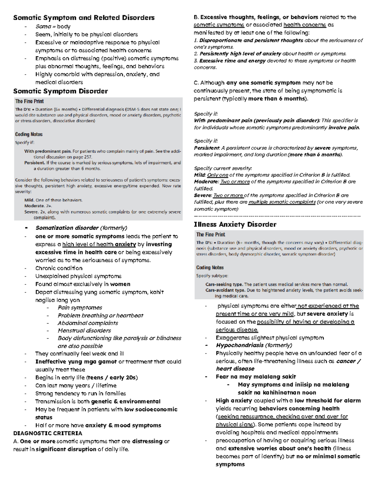 Somatic, Feeding, Elimination - Somatic Symptom and Related Disorders ...