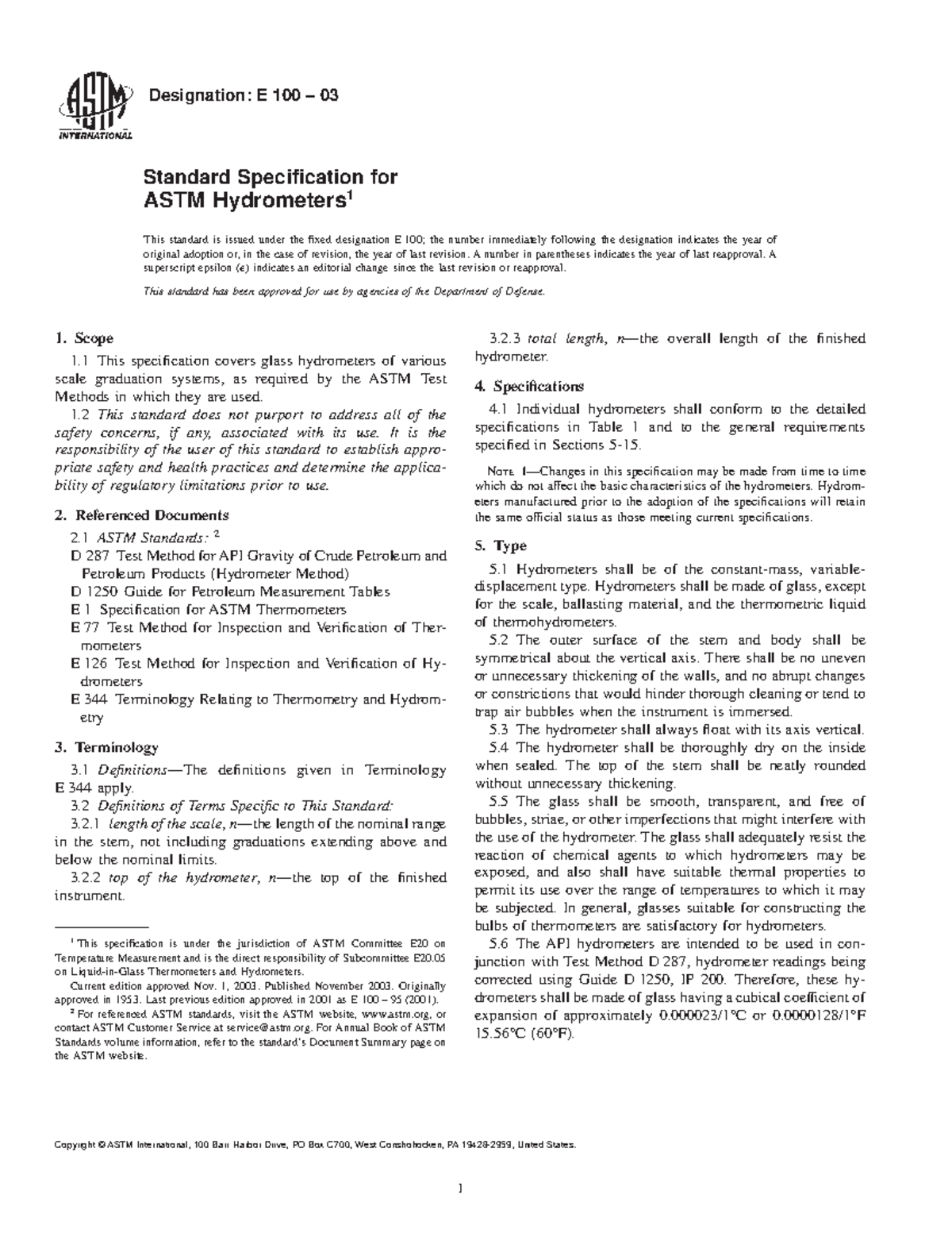 E 100 â€“ 03 Rtewma - Apuntes 8 - Designation: E 100 – 03 Standard ...