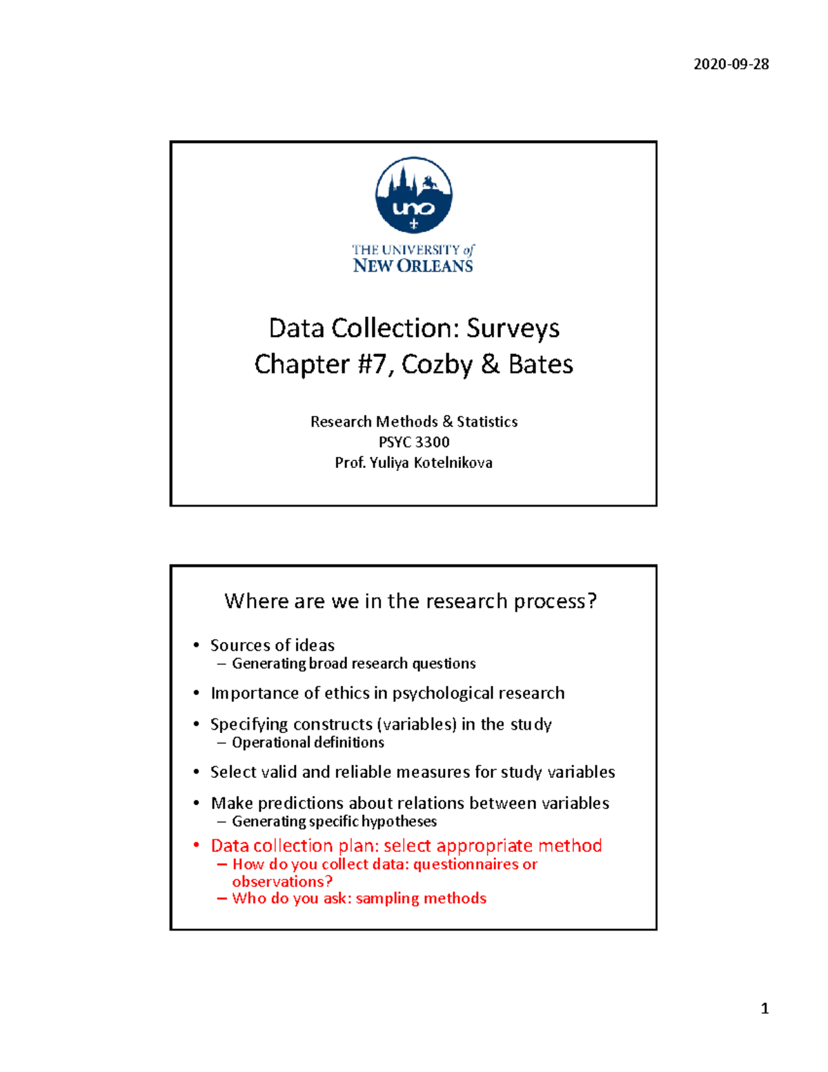 Lecture#12 Data collection Surveys - Data Collection: Surveys Chapter ...