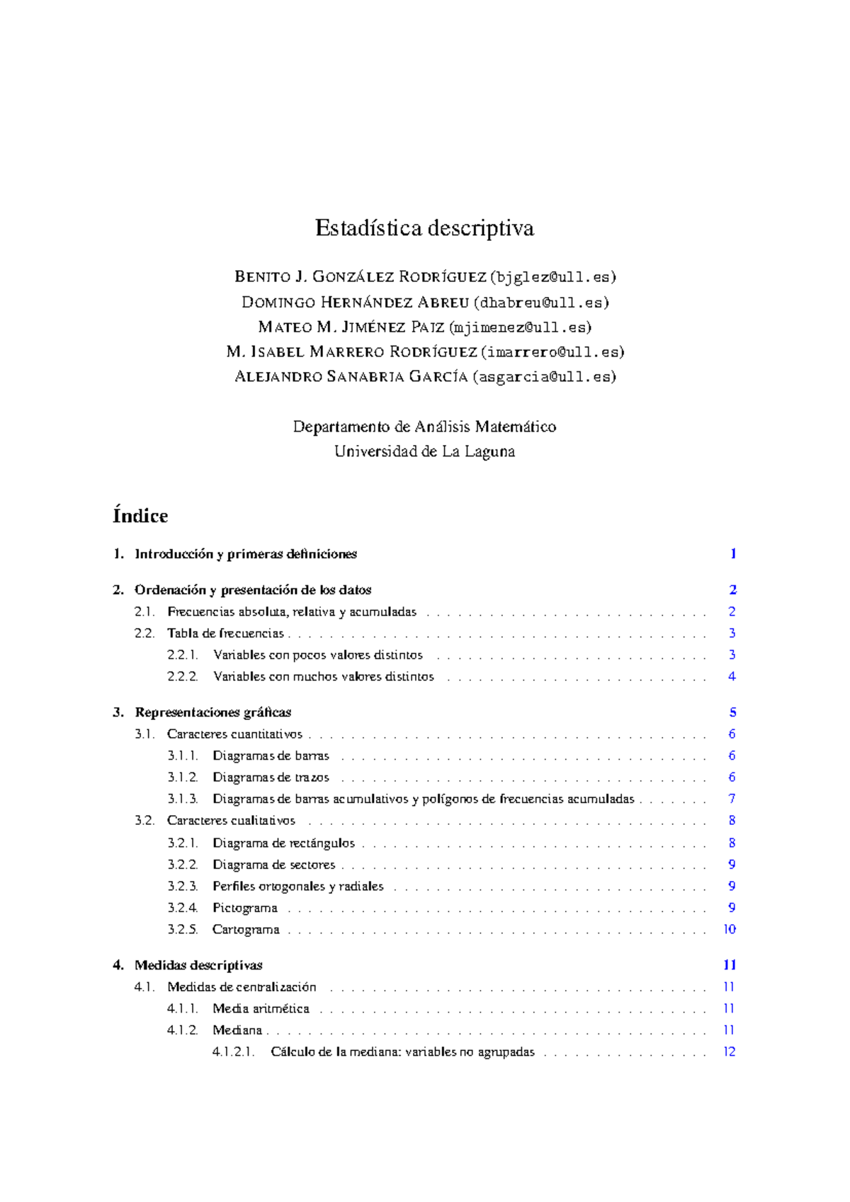ME6-estdescriptiva - Ejercicios mATEMÁTICA - Estadística descriptiva BENITO J. GONZÁLEZ ...