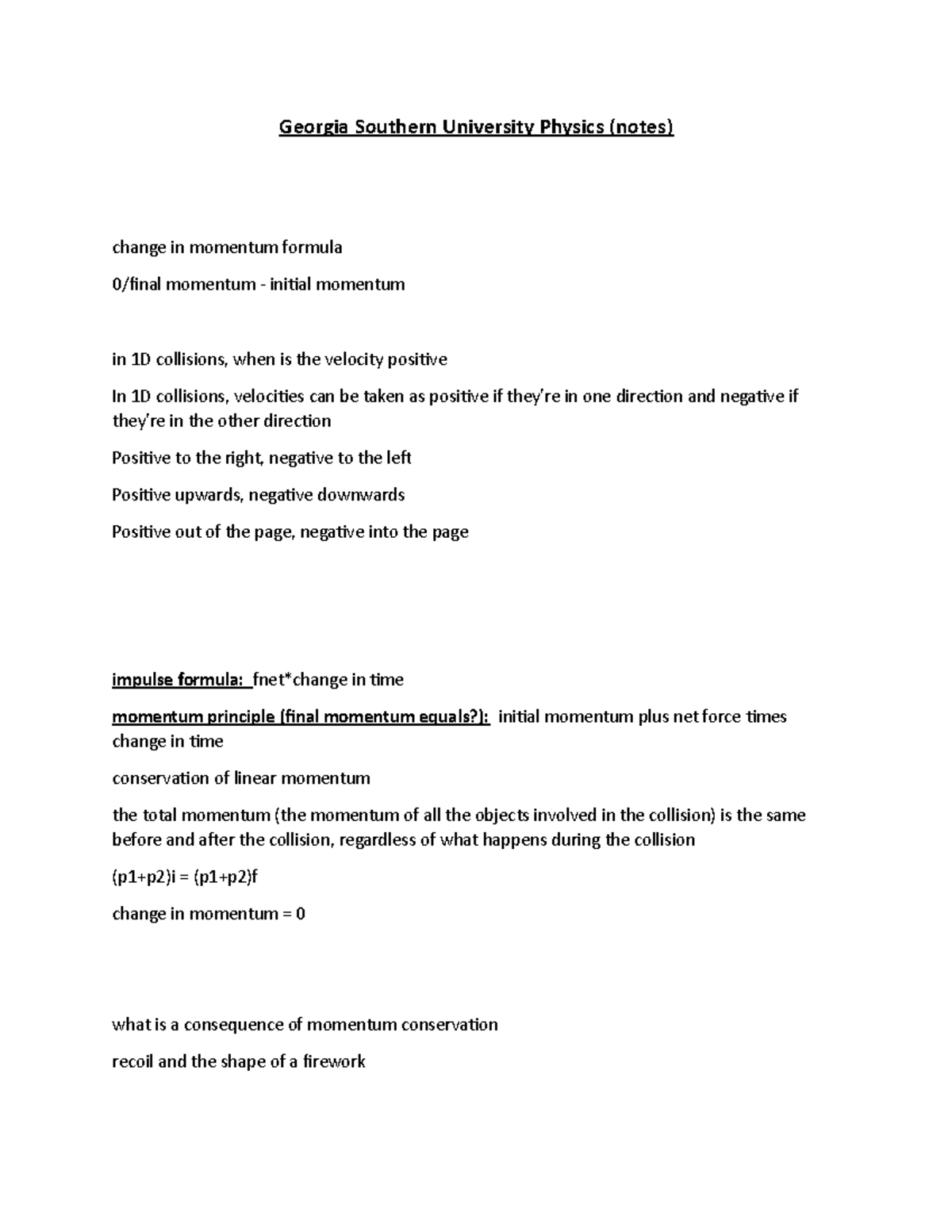 Physics notes 1 - GSU - Georgia Southern University Physics (notes ...