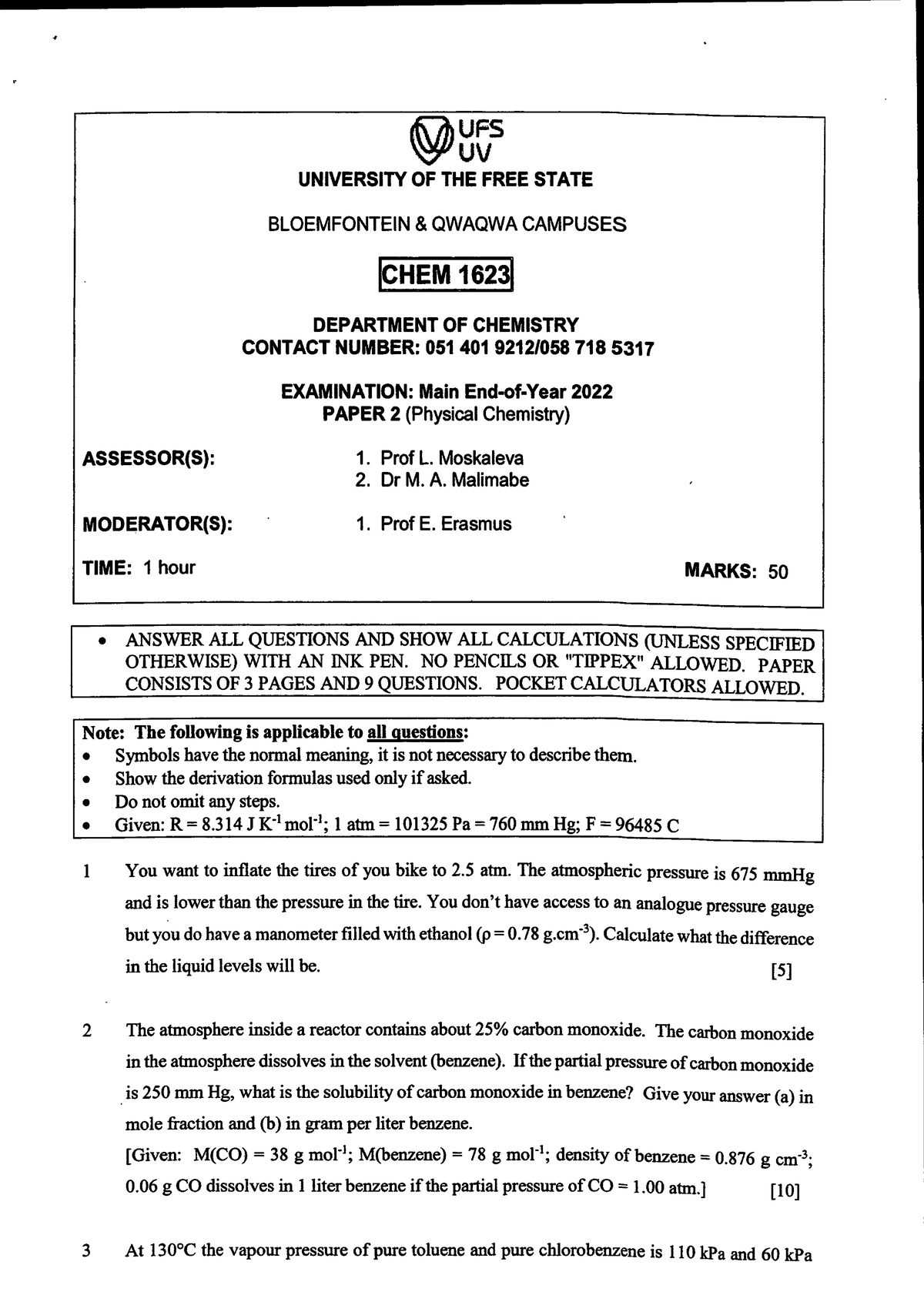 321Z71S 001LMB9GV000600 - UFS UV UNIVERSITY OF THE FREE STATE ...