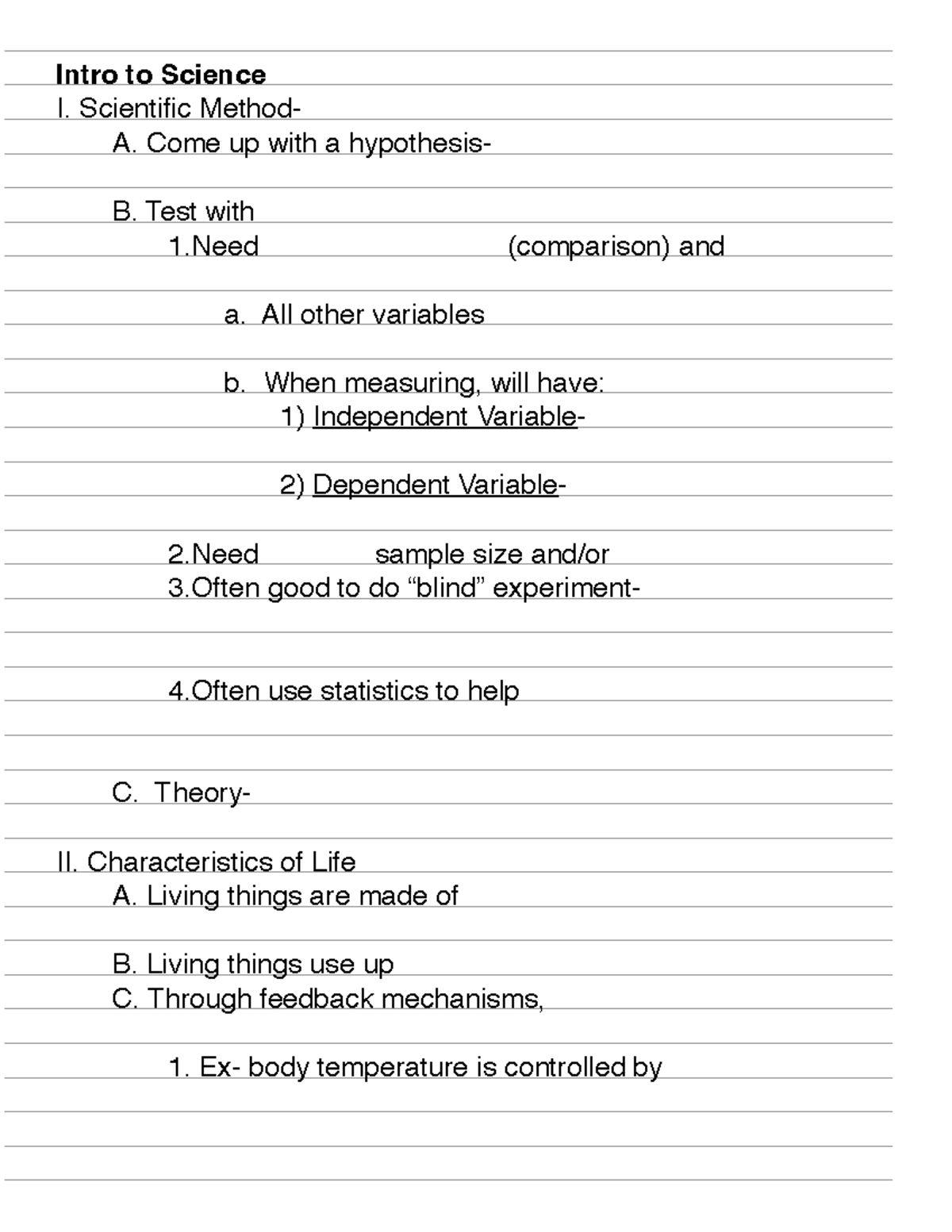 AP Bio Ch 1-3 notes Stu 2022