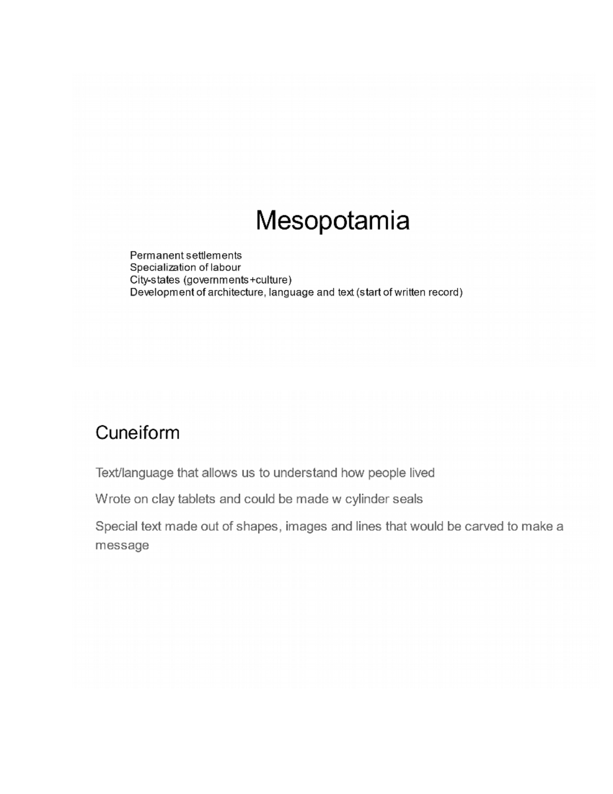 CH 1- Mesopotamia - These are visual lecture notes from the course ARH ...