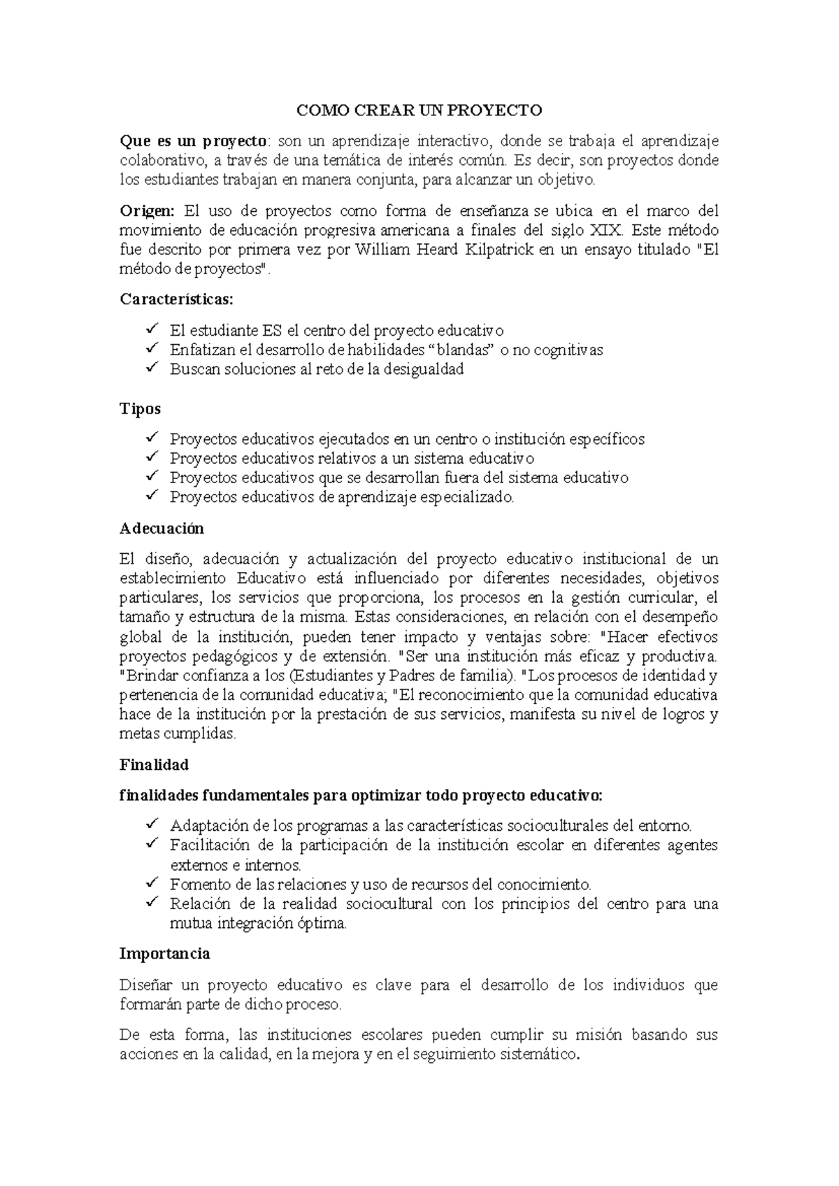 COMO Crear UN Proyecto - COMO CREAR UN PROYECTO Que es un proyecto: son ...