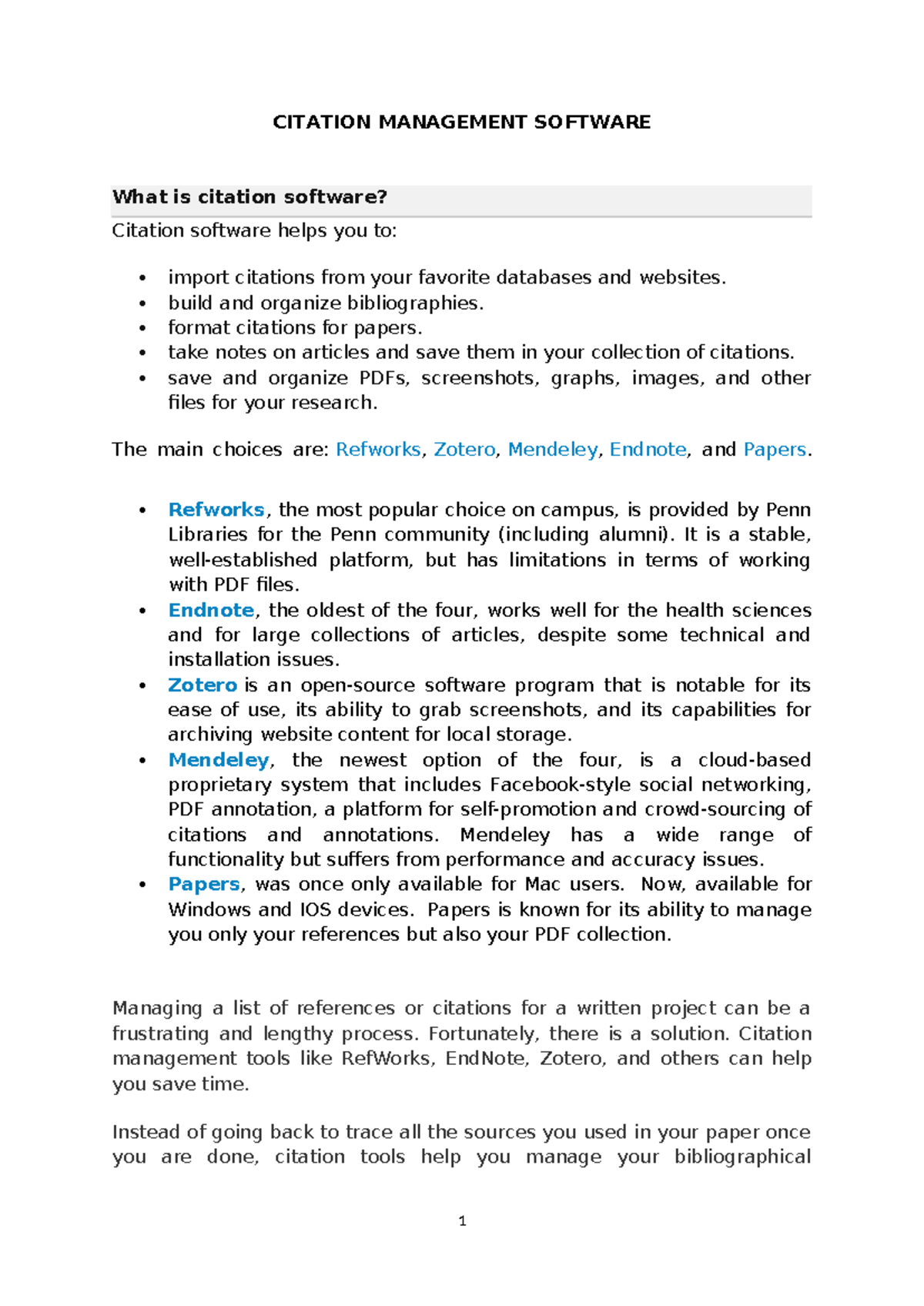 3 Citation Management Software - CITATION MANAGEMENT SOFTWARE What is ...