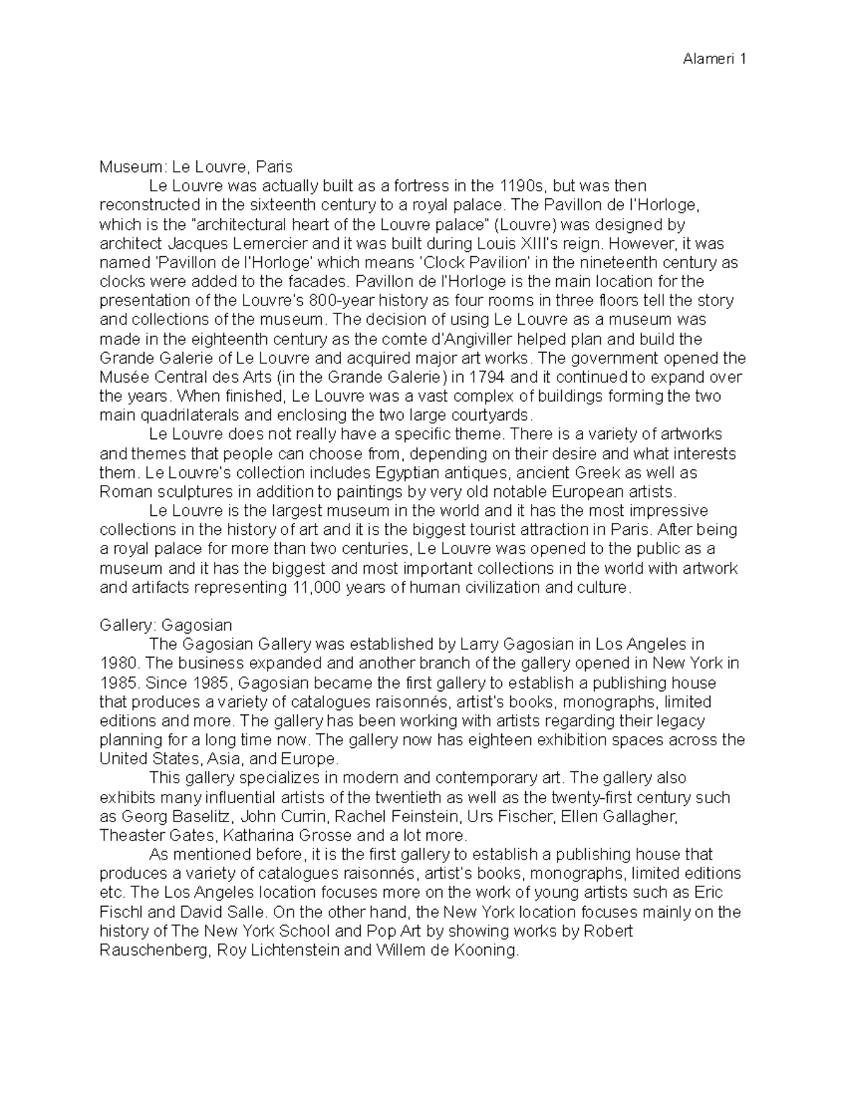 Museum vs Gallery - Museum: Le Louvre, Paris Le Louvre was actually ...