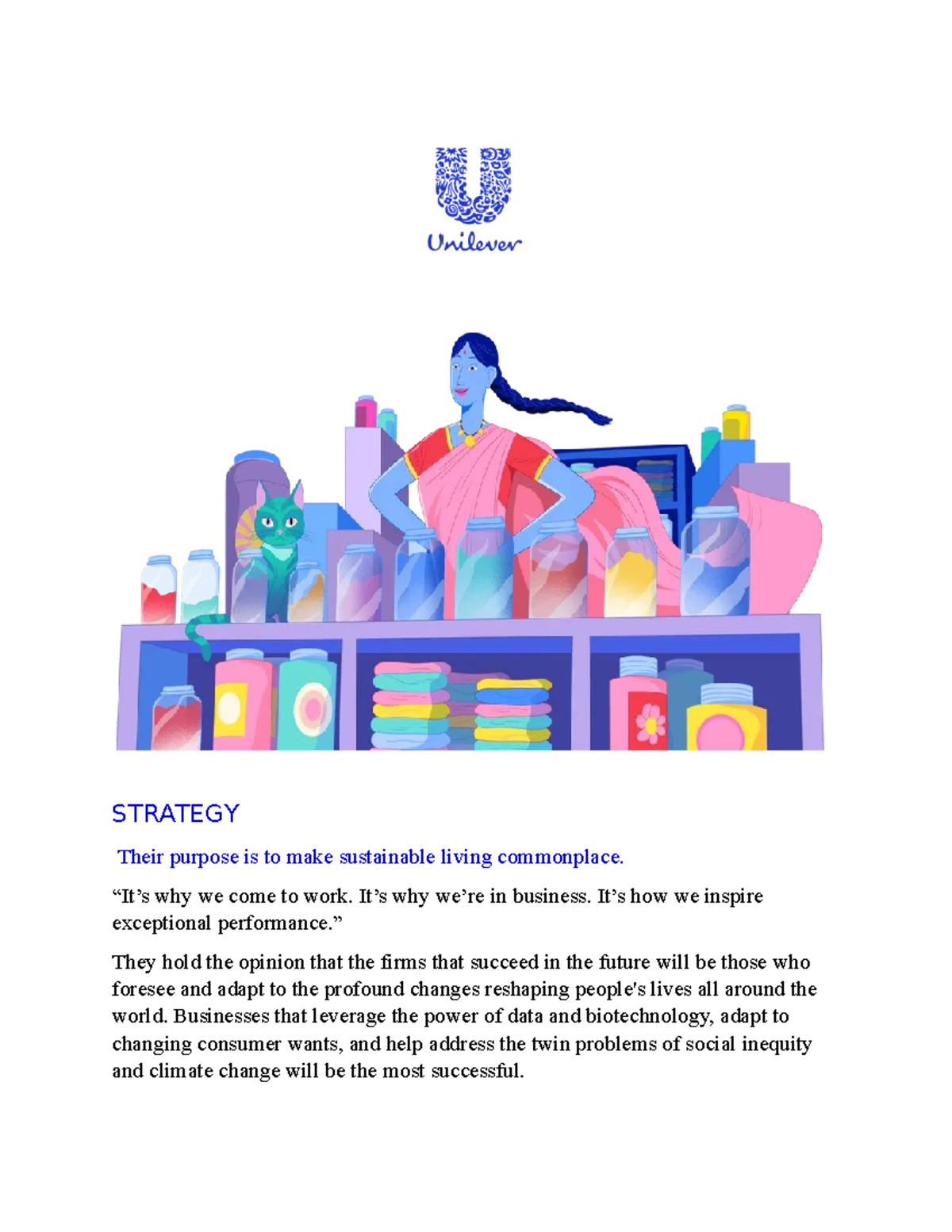 Unilever-strategy - thth - STRATEGY Their purpose is to make ...