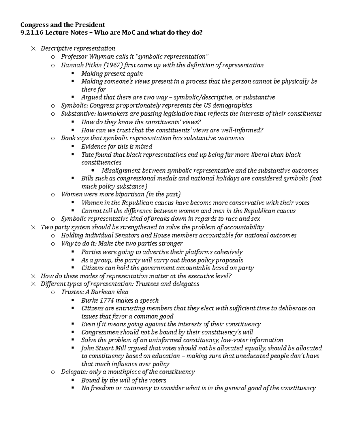 C&P 9.21 (L) Who are Mo C - Prof. Michelle Whyman - Congress and the ...