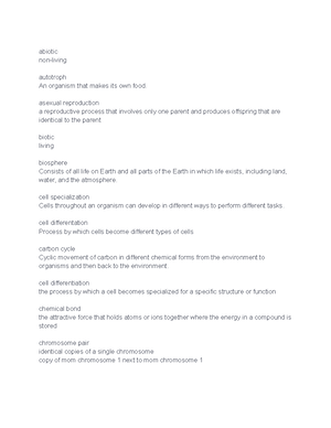 Intro to Biology Chapter 6 Review - Intro to Biology Chapter 6 Review ...