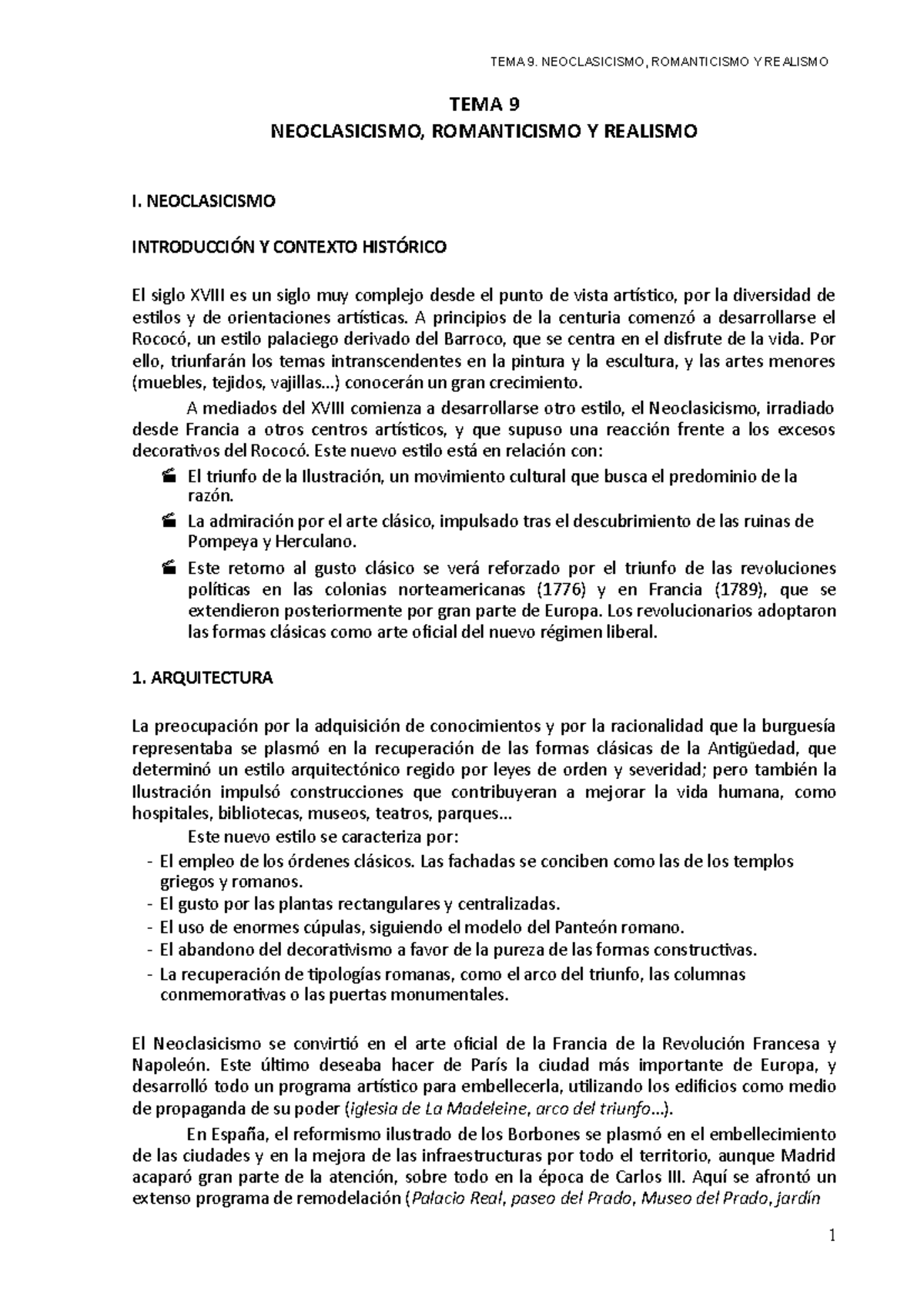 Historia del arte. Tema 9 - Neoclasicismo, Romanticismo y Realismo ...