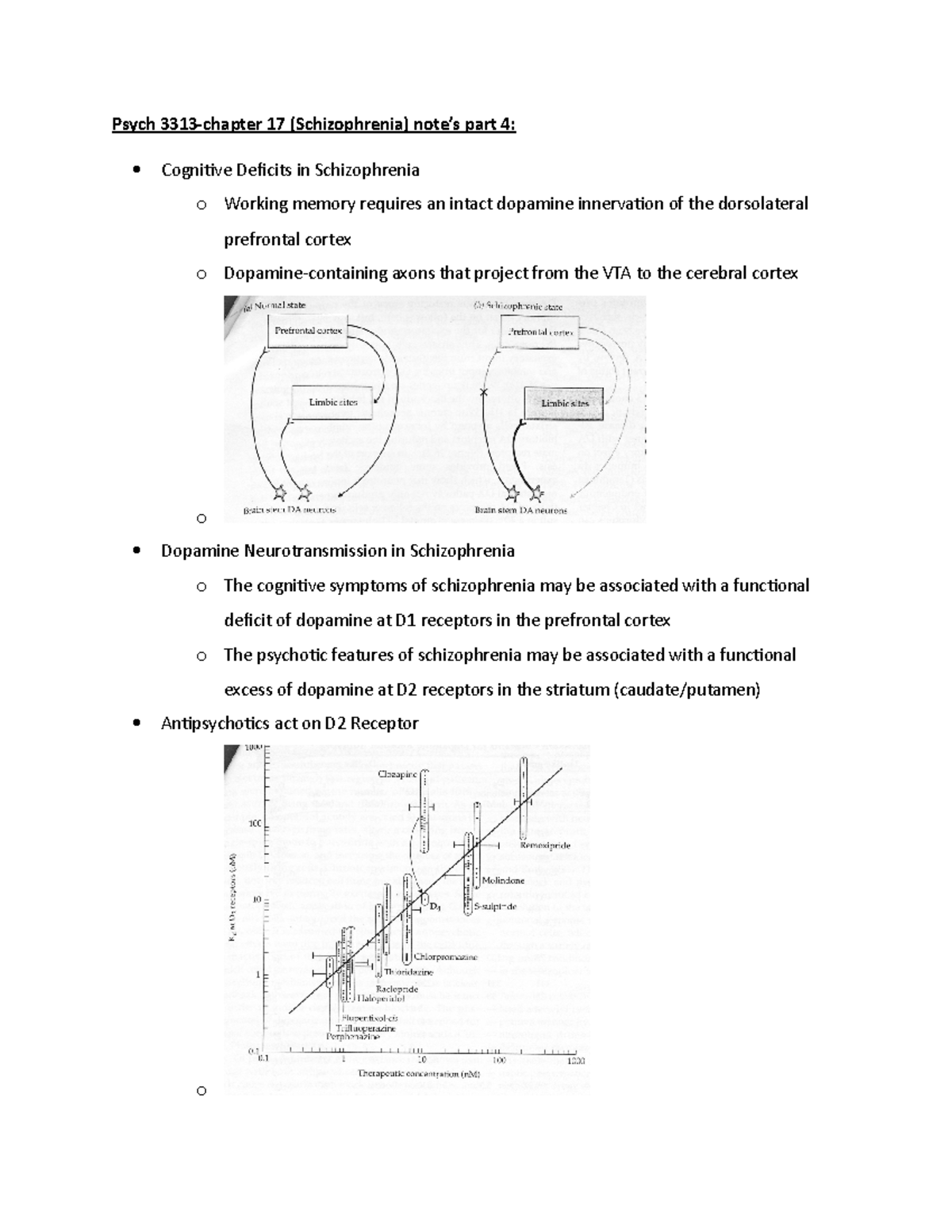 Psych 3313-chapter 17 (Schizophrenia) note’s part 4 - On treatment with ...