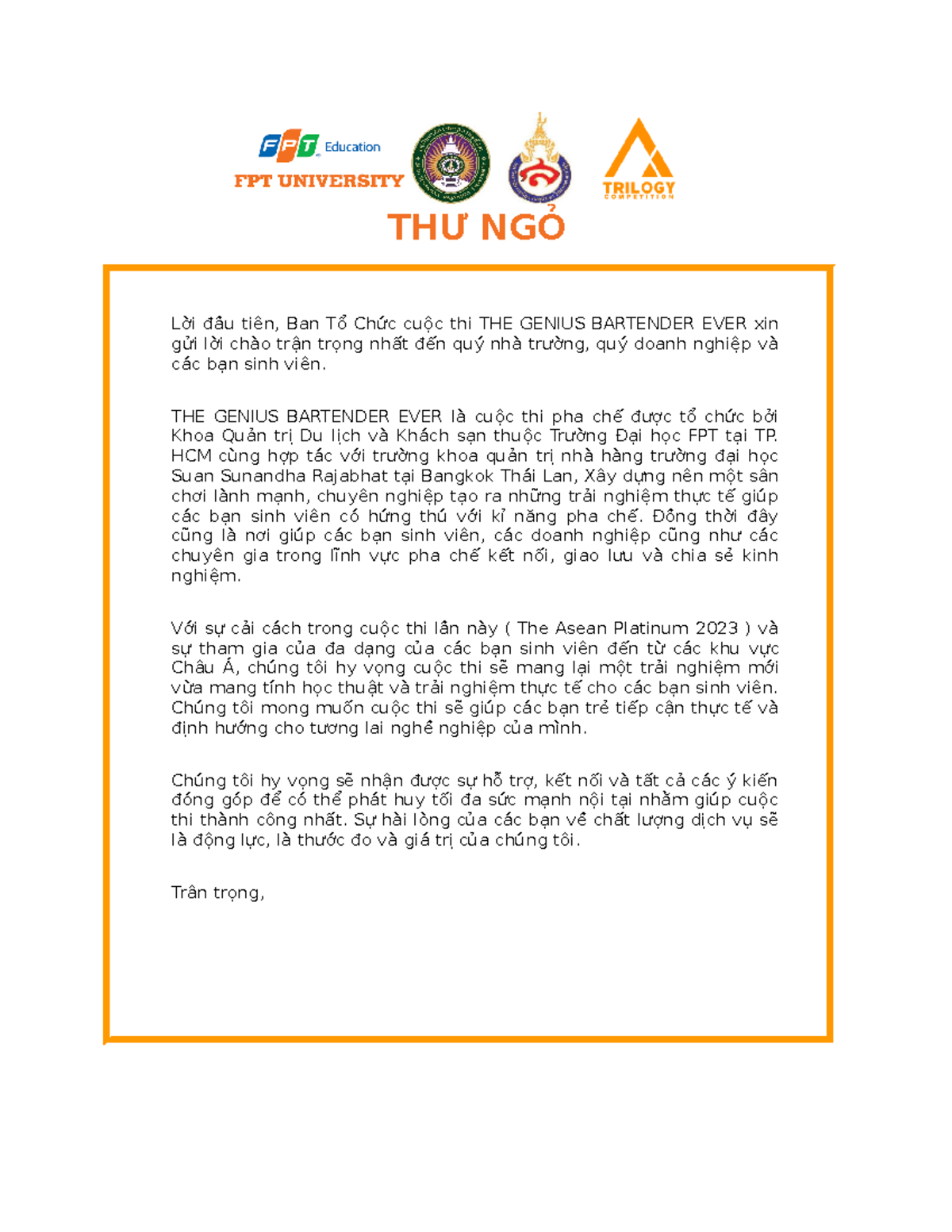 Cover Letter and Competition Rules - The Genius Bartender Ever - THƯ ...