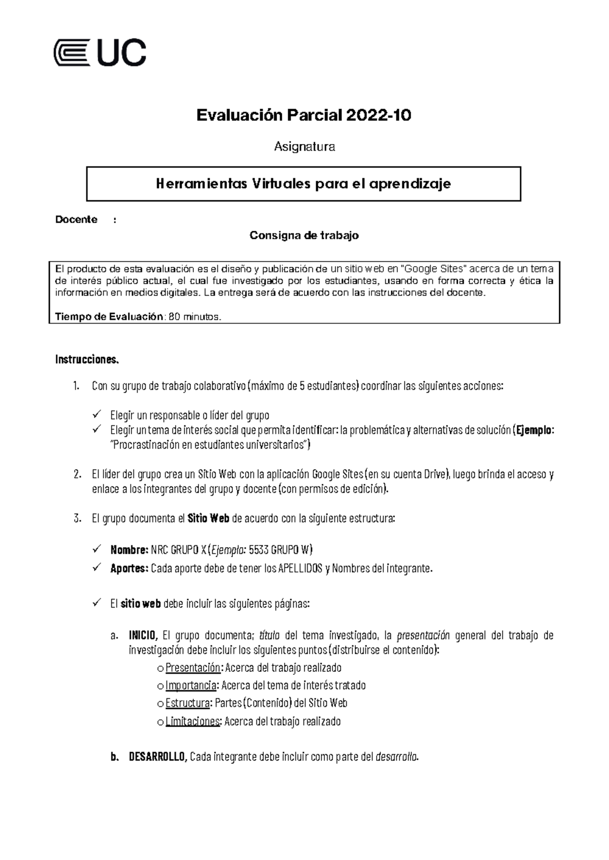 Consigna Evaluación Parcial - HVPA 2022-10 - Evaluación Parcial 2022 - 10 Asignatura Docente ...