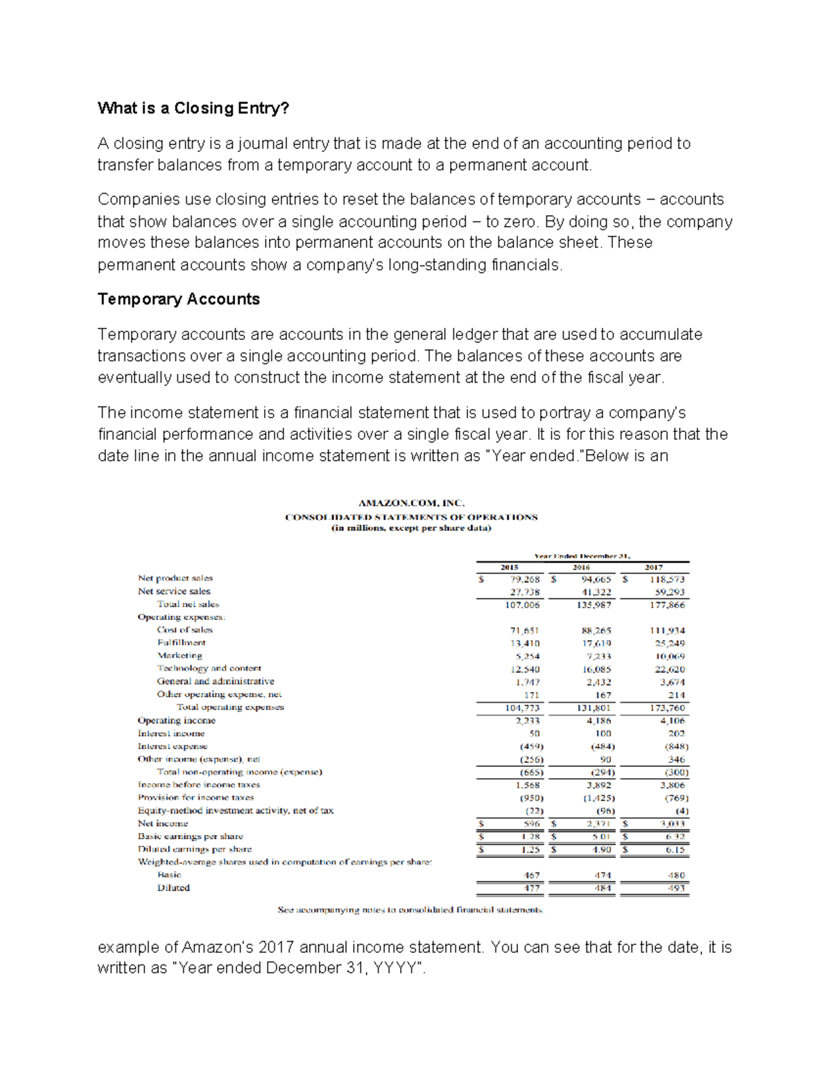 Closing Entries & Financial Statements - What is a Closing Entry? A ...