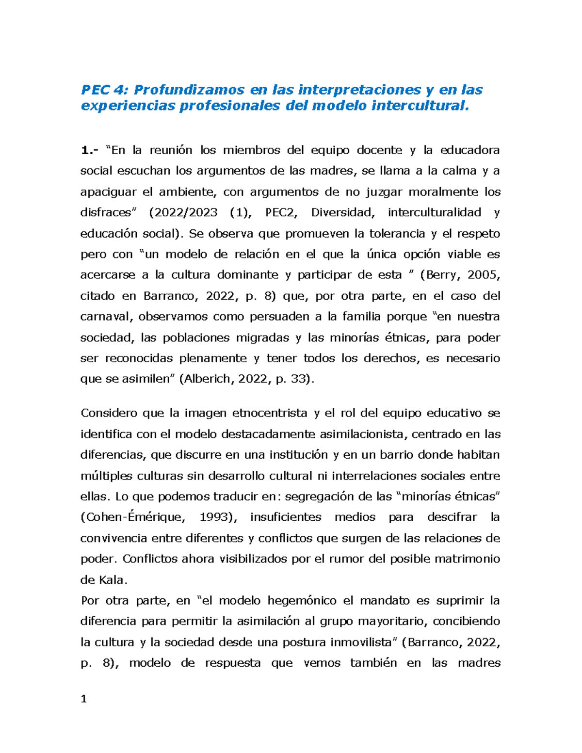 PEC 4 diversidad - PEC 4: Profundizamos en las interpretaciones y en las experiencias ...