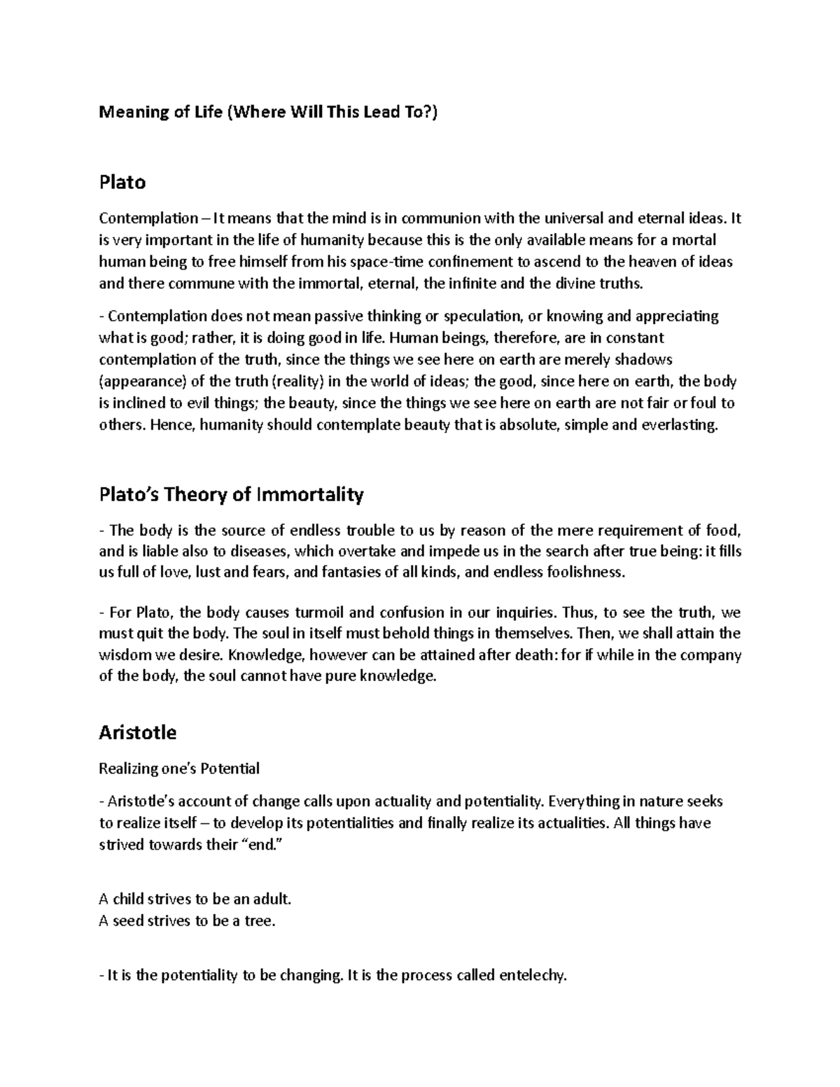 Meaning of Life philo lect - Meaning of Life (Where Will This Lead To ...