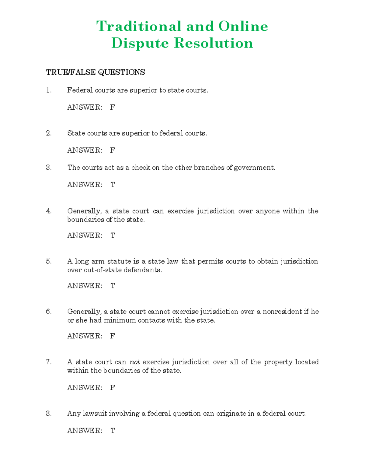 Traditional and Online Dispute Resolution - Traditional and Online ...