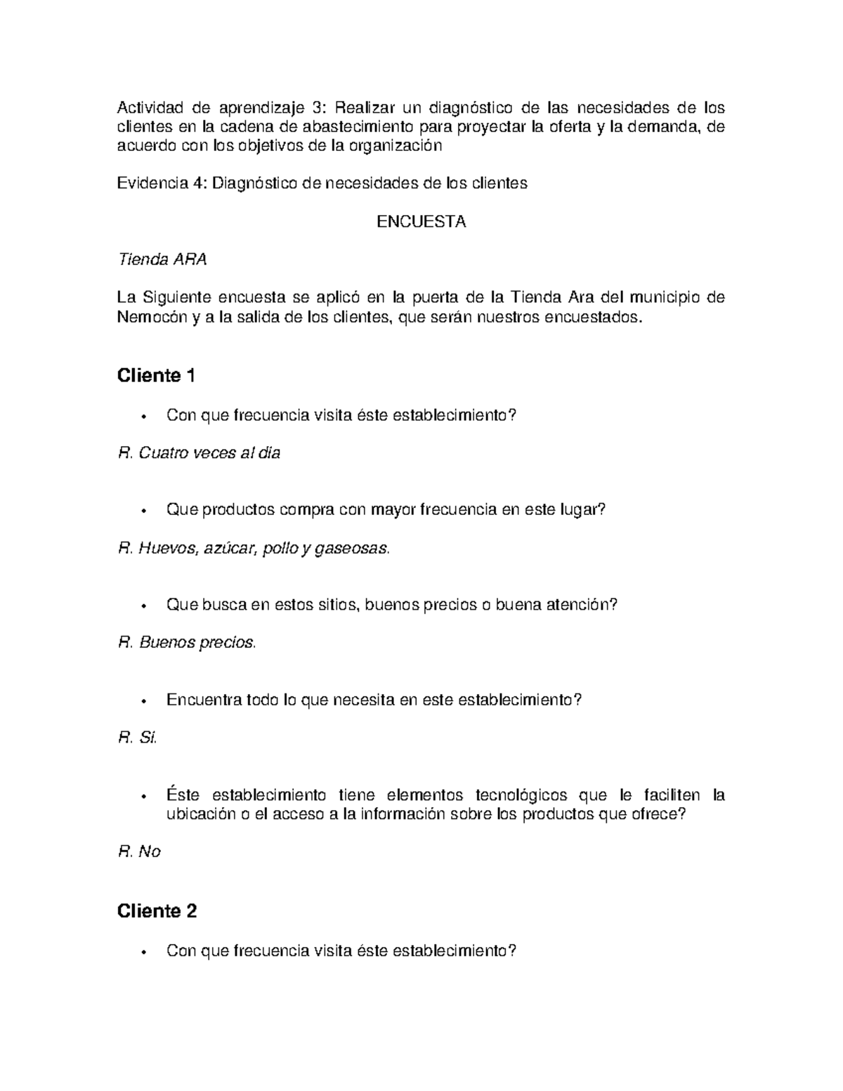 Actividad Aprendizaje 3 Evidencia 4 - Actividad de aprendizaje 3 ...