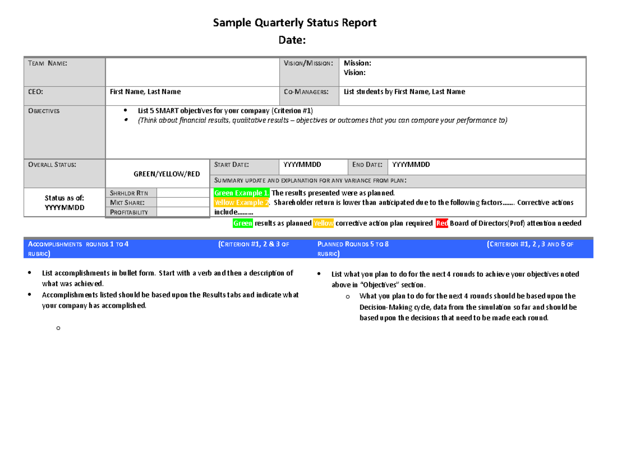 Mid Term Report Template - Date: TEAM NAME: VISION/MISSION: Mission ...